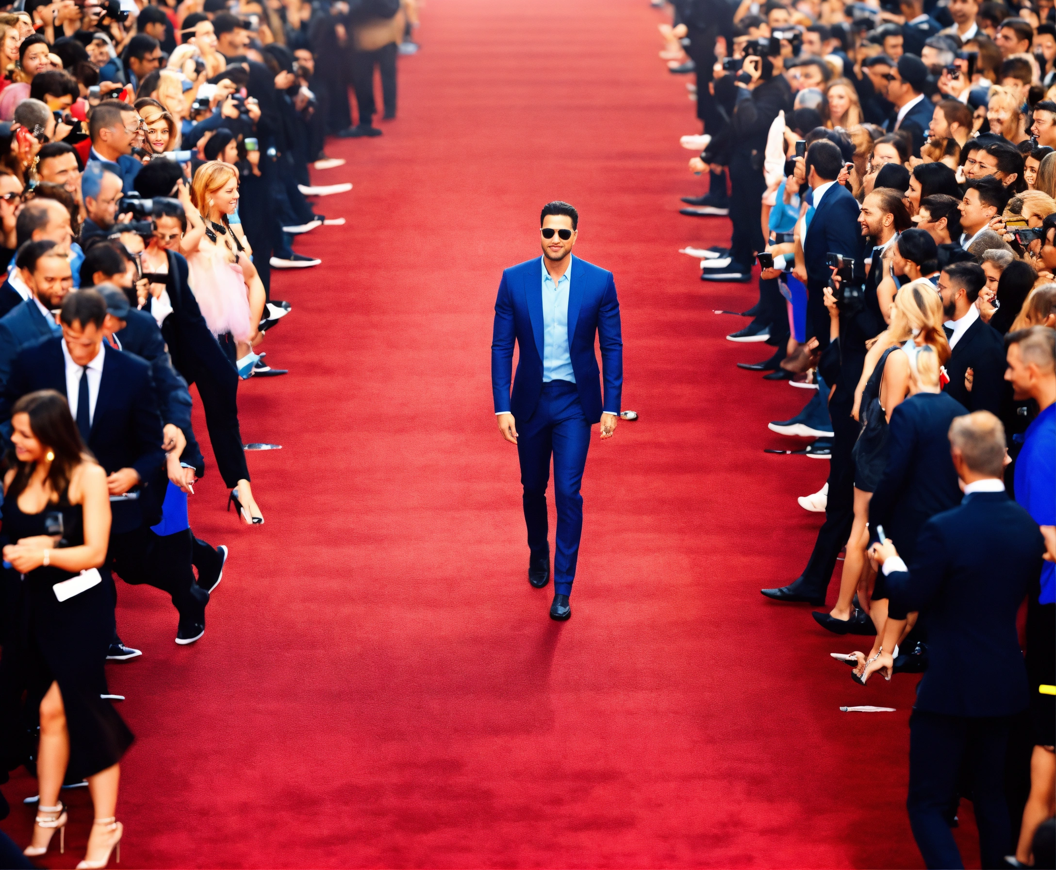 Lexica - Generate an image of a famous celebrity walking on a red ...