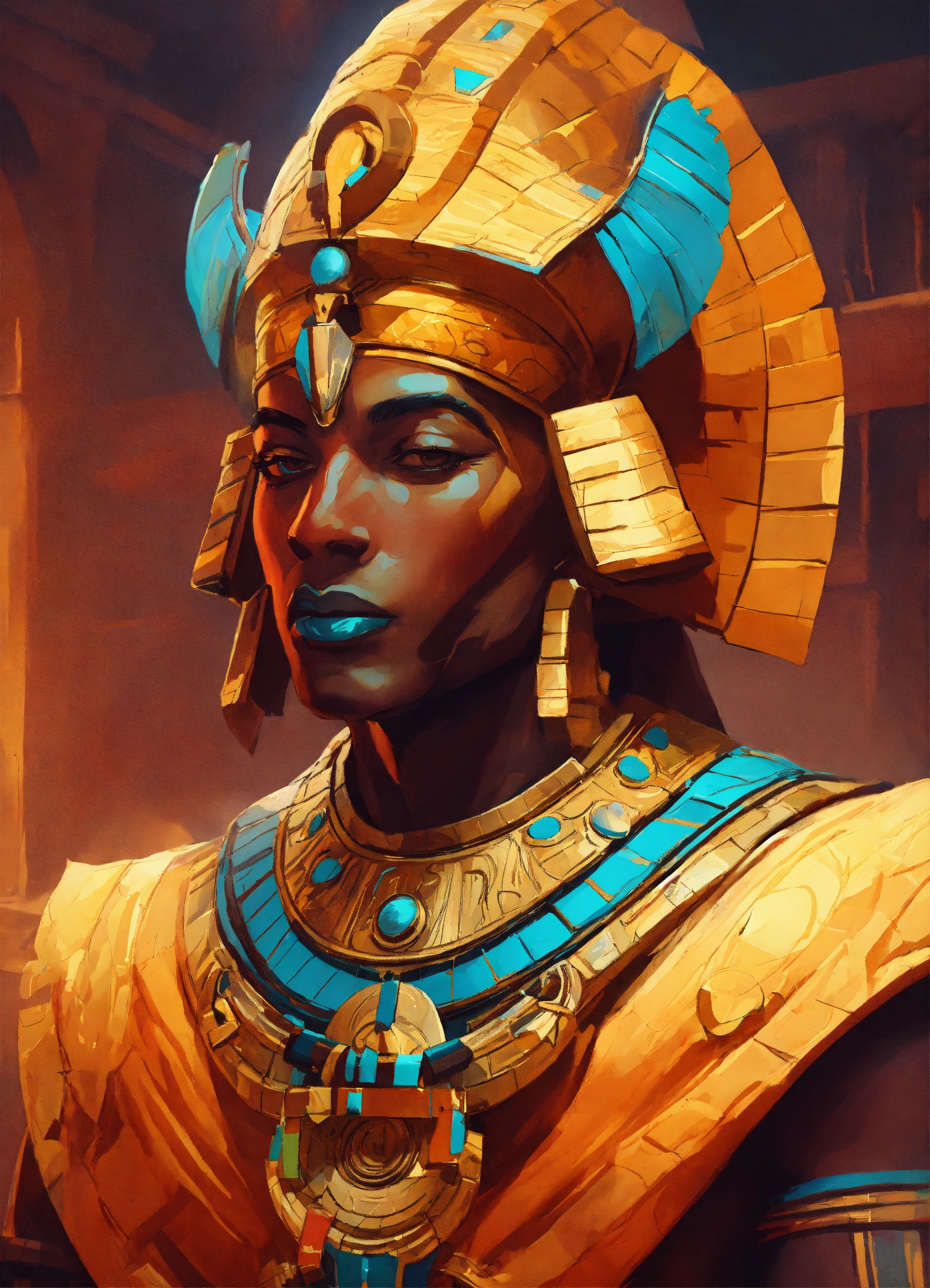 Lexica - Osiris, volumetric cartoon oil paint, 2D illustration style ...