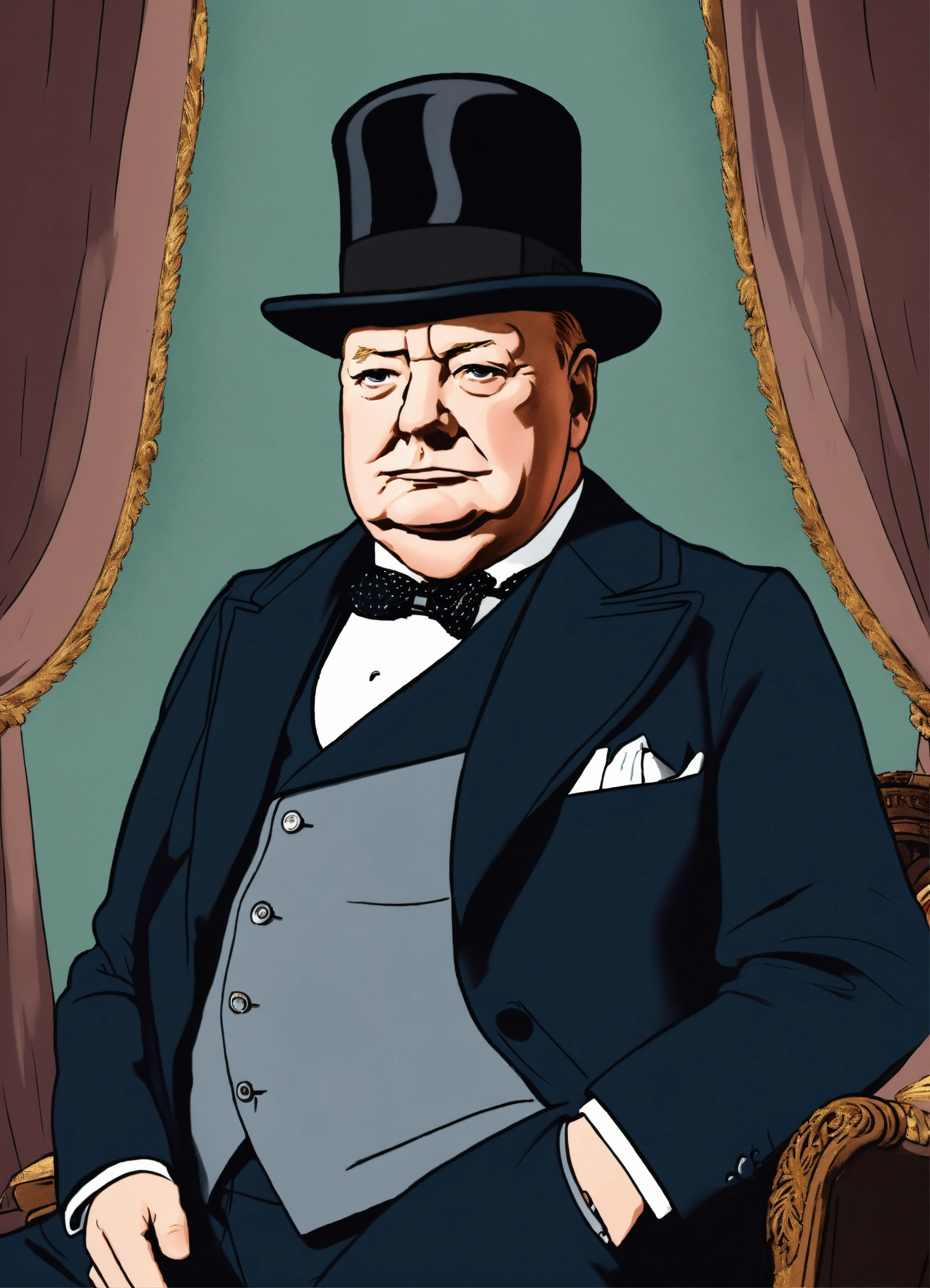 Lexica - A portrait de Winston Churchill in animated cartoon style