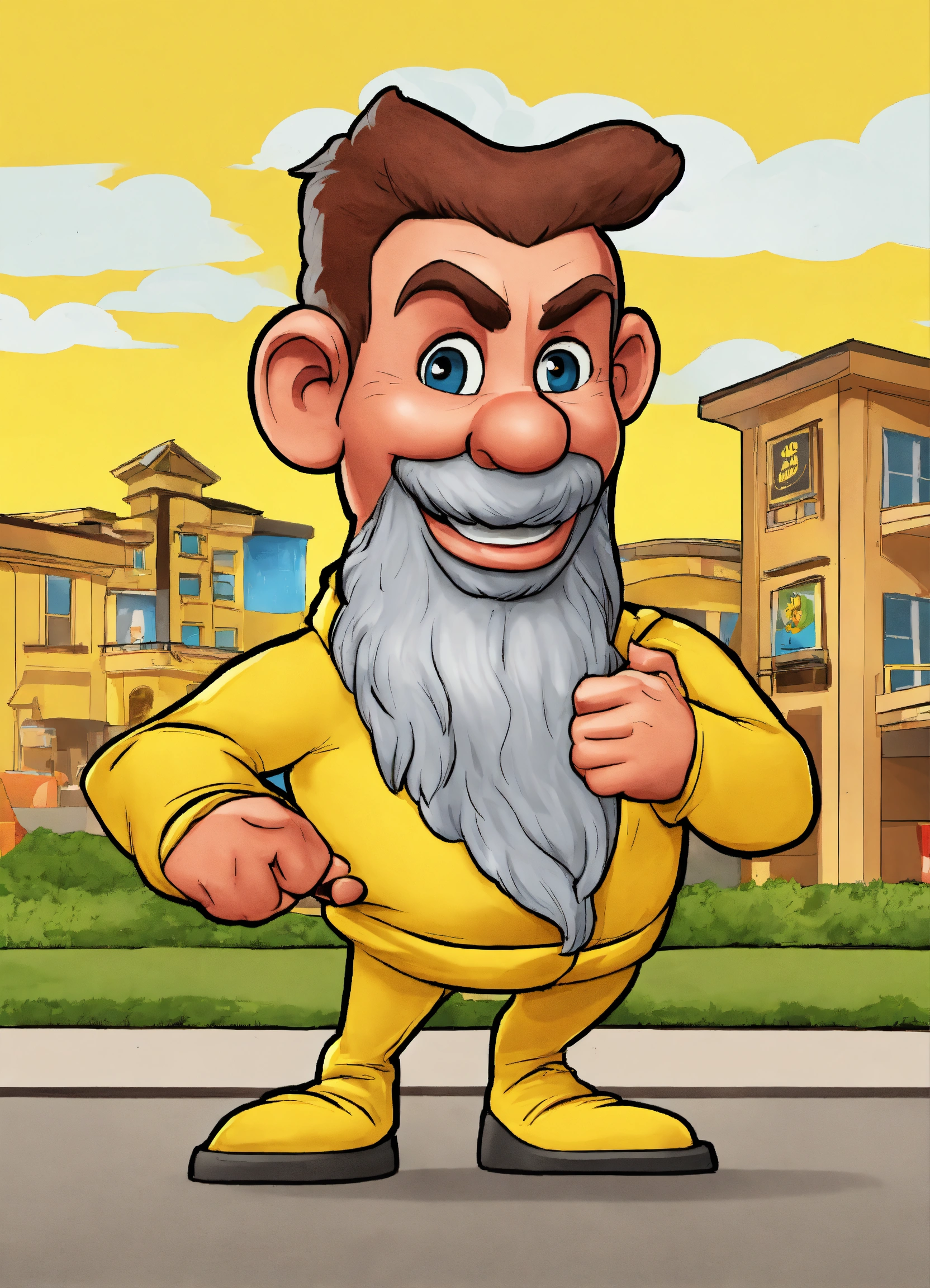Lexica - Ey-ron mascot cartoon with hands and face feature