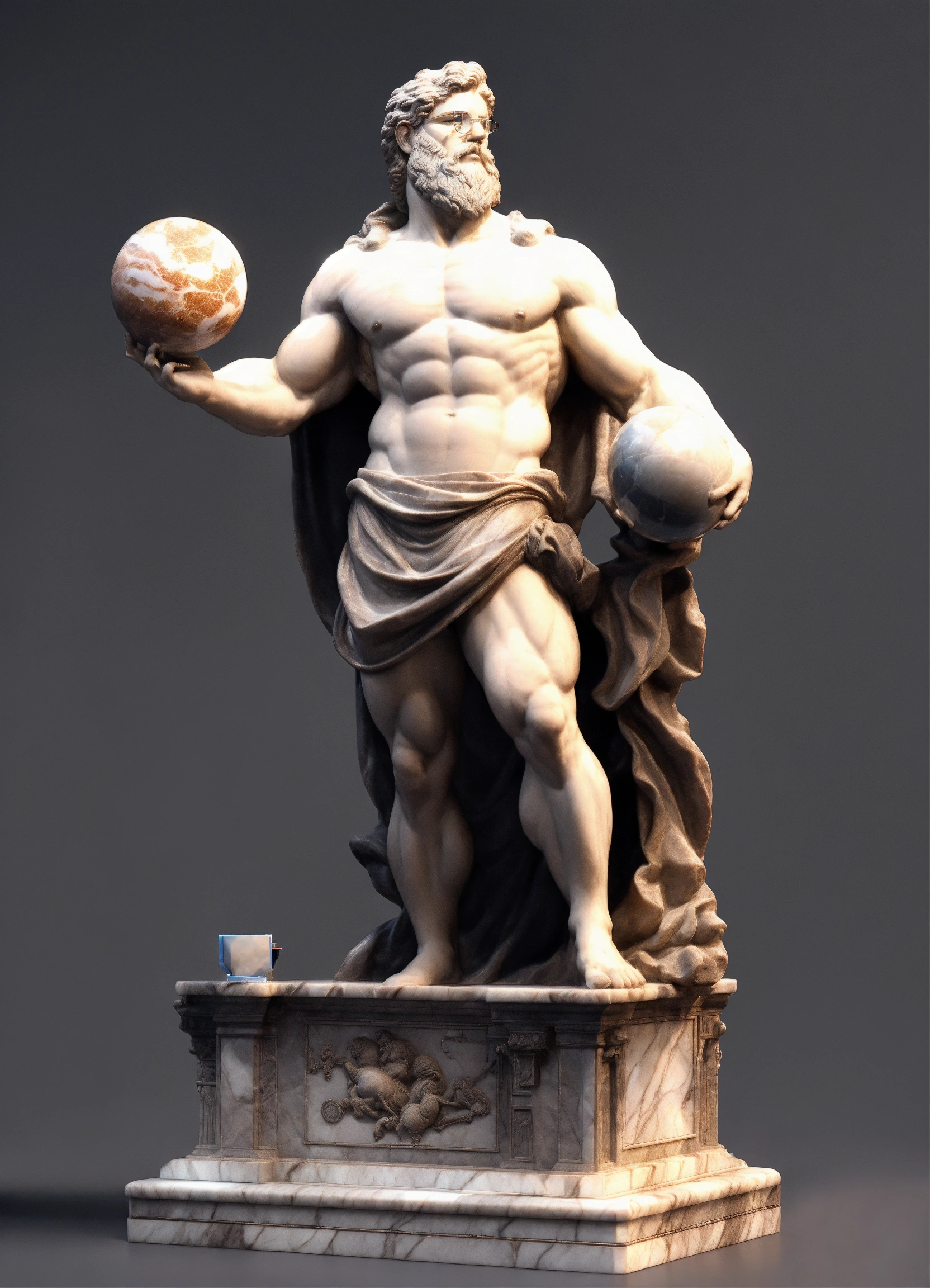 Lexica - The marble statue of Hercules in space wore tall designer ...