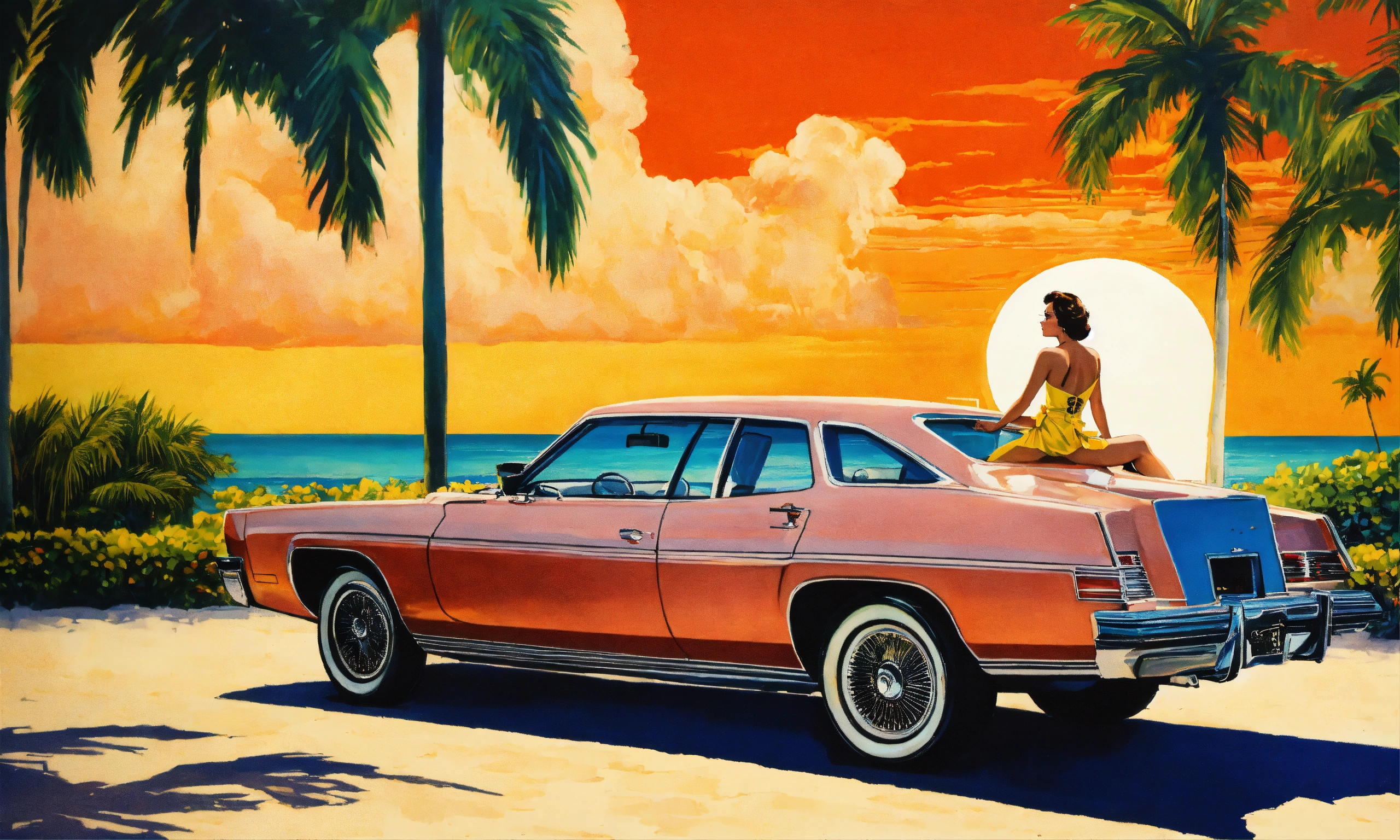Lexica - Sophisticated lady retro America style 1970-1990, Miami Beach ...