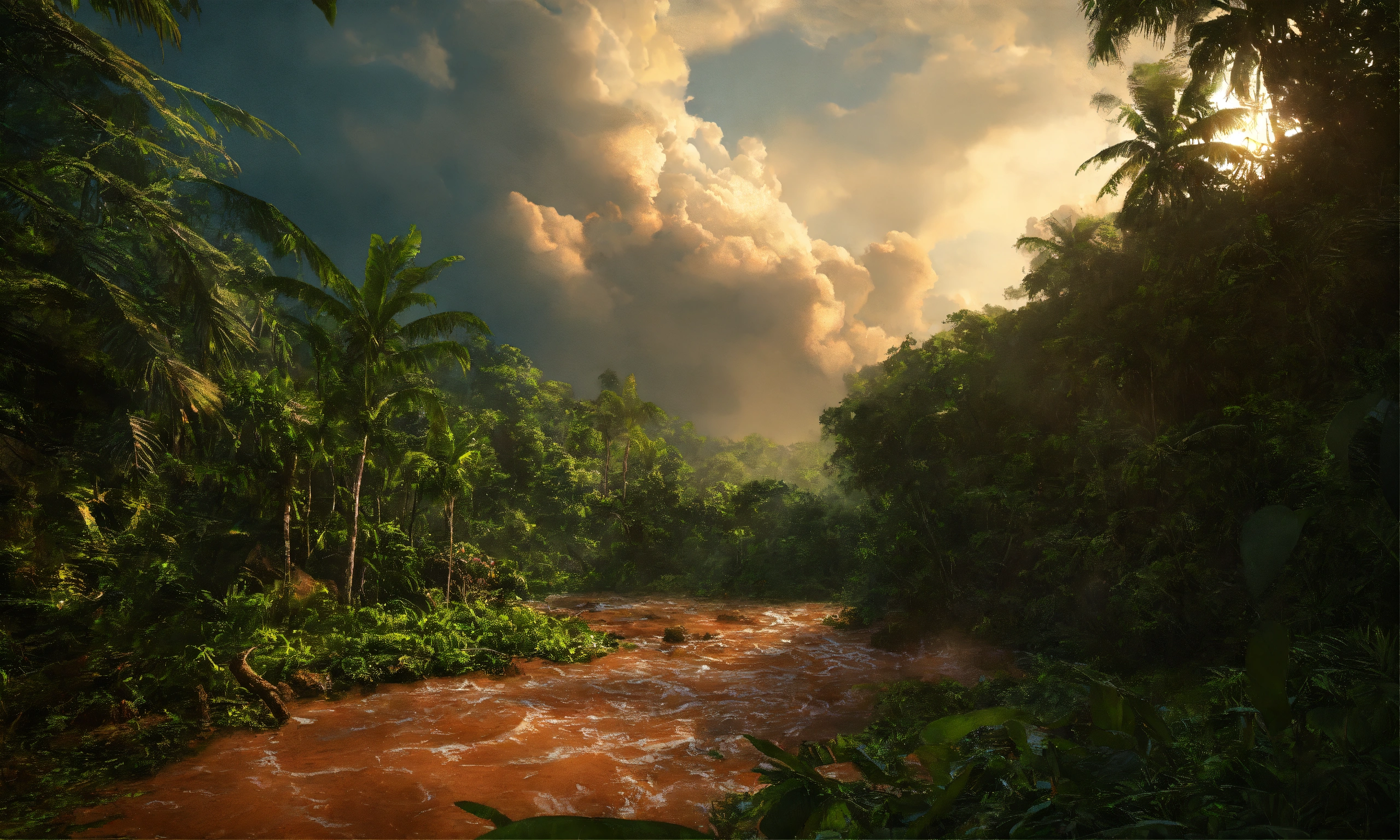 Lexica - One day, a colossal storm roared through the jungle.