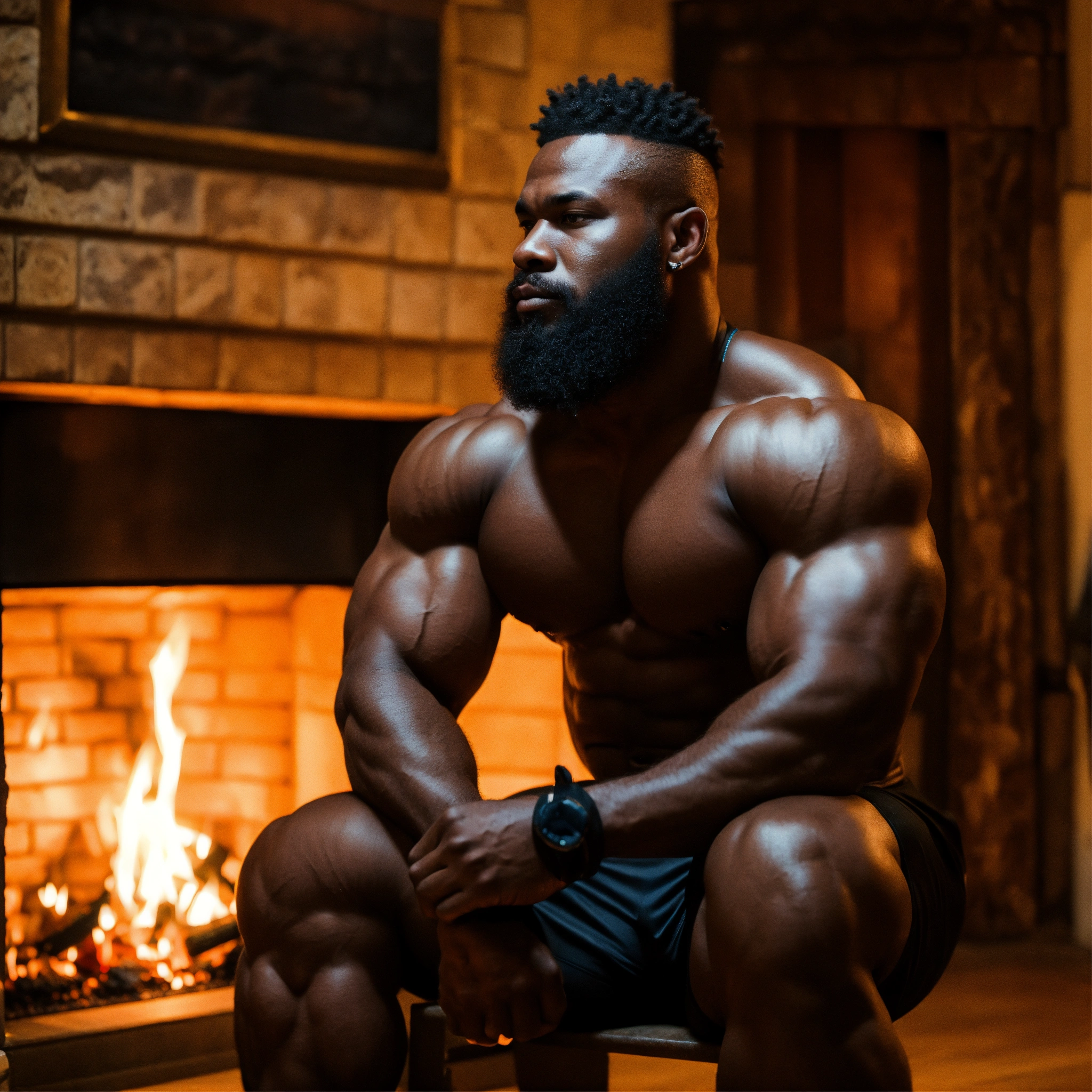 Lexica - 30-year-old hairy Zambian man with big muscles, big ...