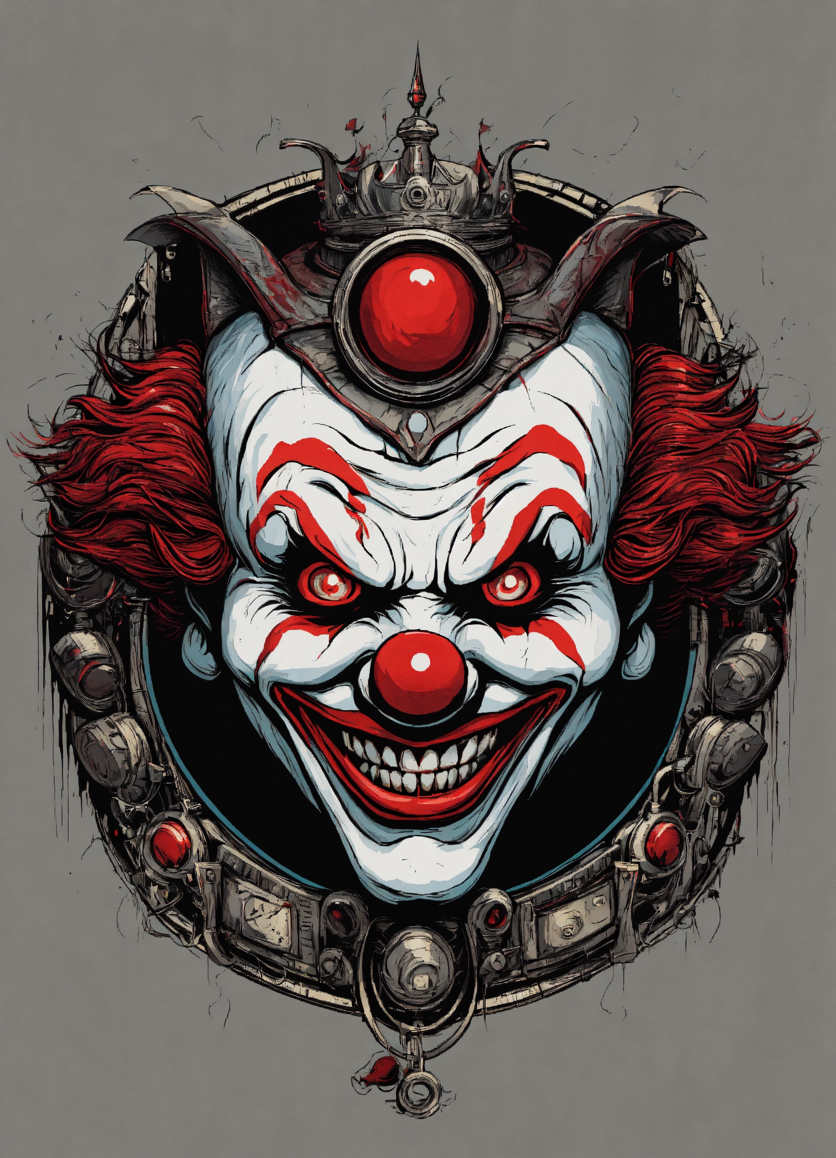 Lexica - EVIL SCARY OMINOUS evil clown in a circle, tshirt design ...