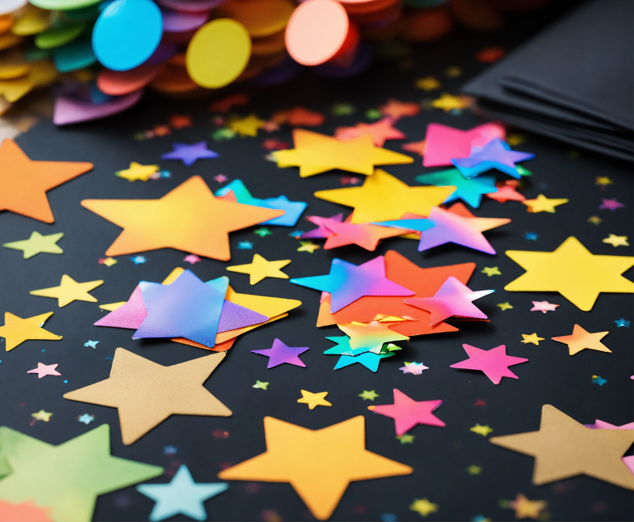 Lexica - Colorful star stickers and black circle stickers
