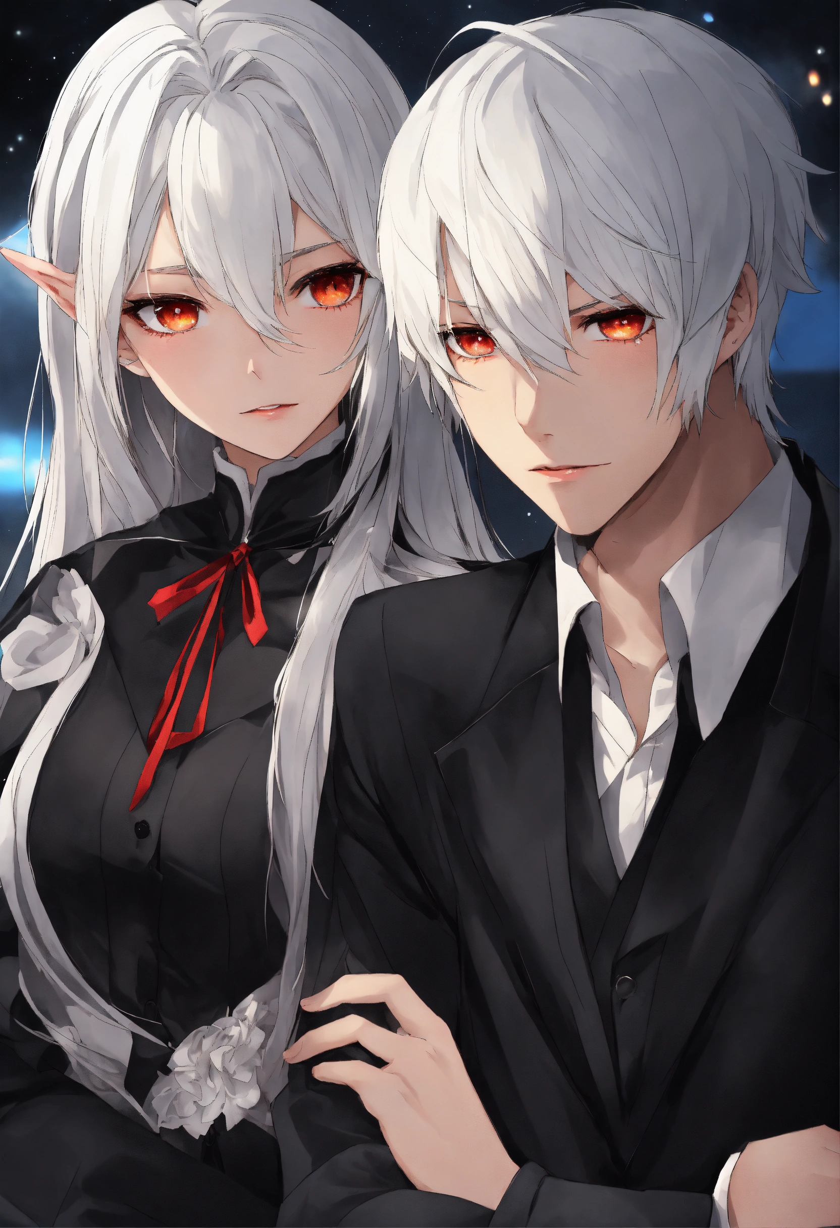 Lexica - Guy and girl 20 years old. twins. The girl has white long ...