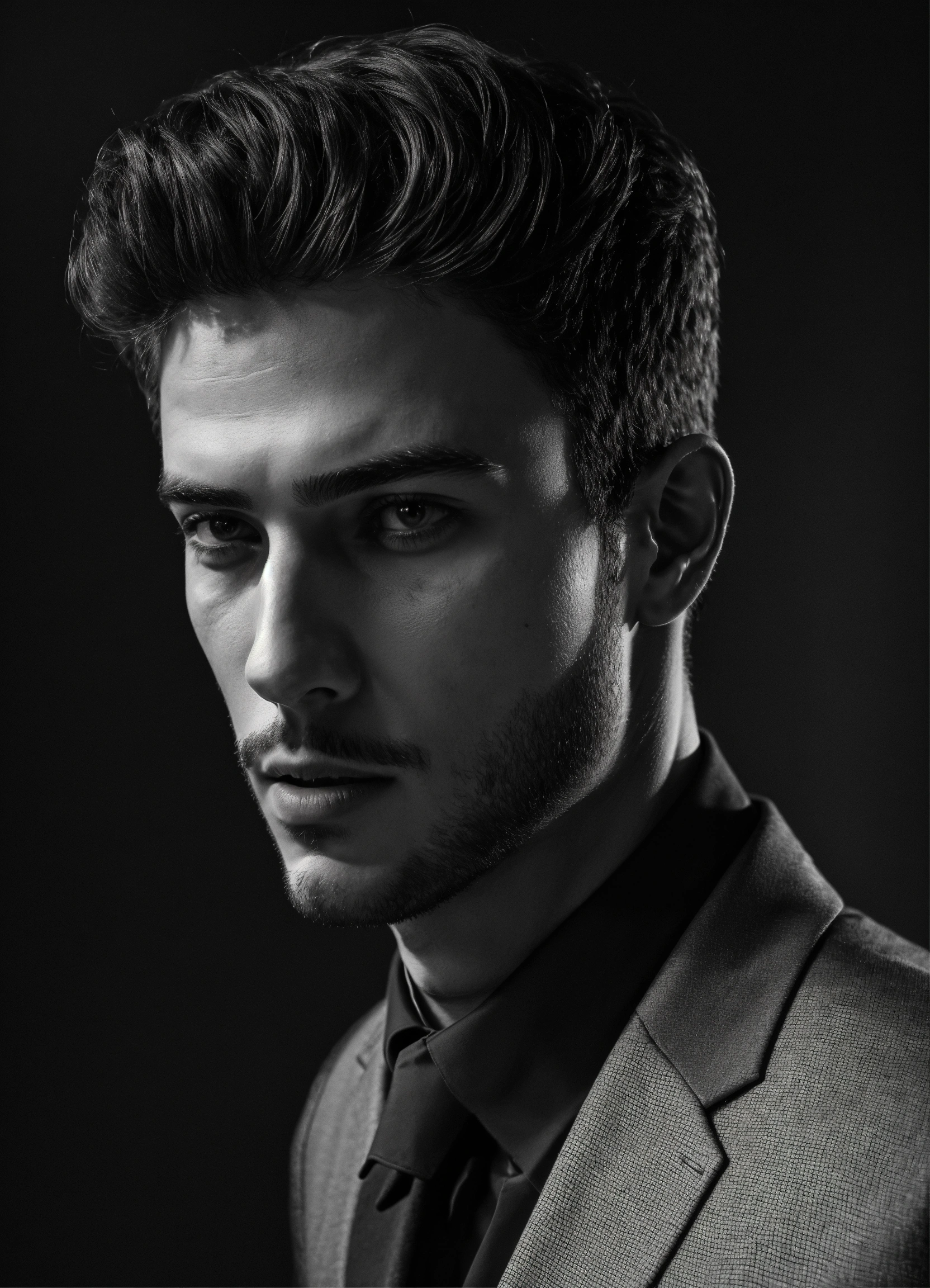 Lexica - Photo of an italian male model, black and white ...