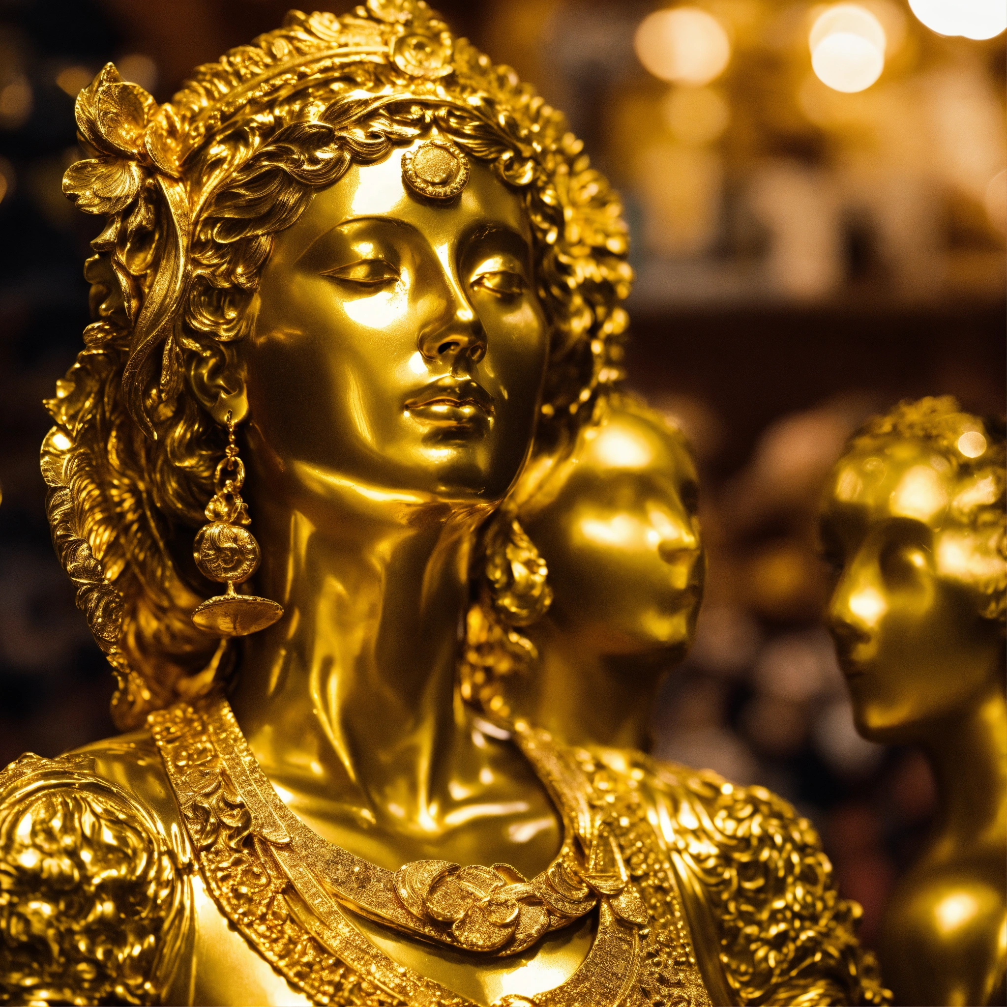 Lexica - Golden Woman Statues
