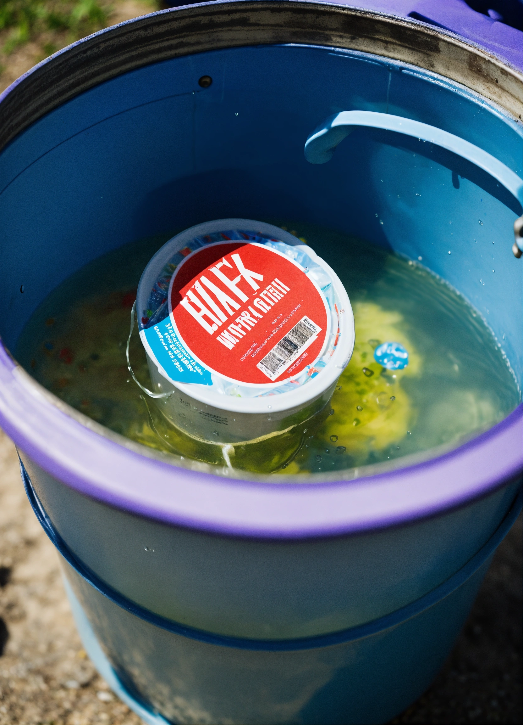 Lexica - Sticker in a bucket filled half with water