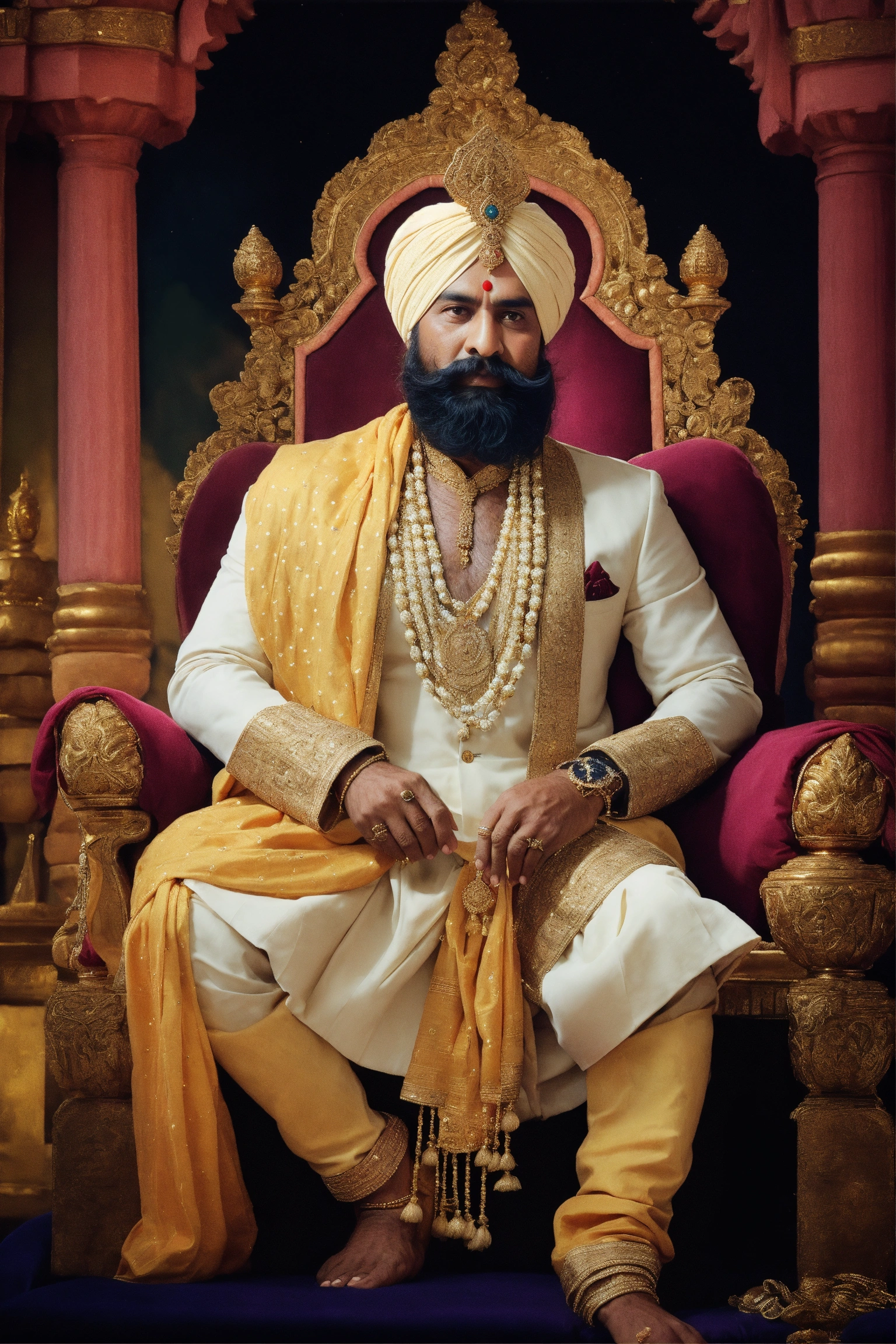 Lexica - Create image for maharaj ajmeedh ji. description of the image ...