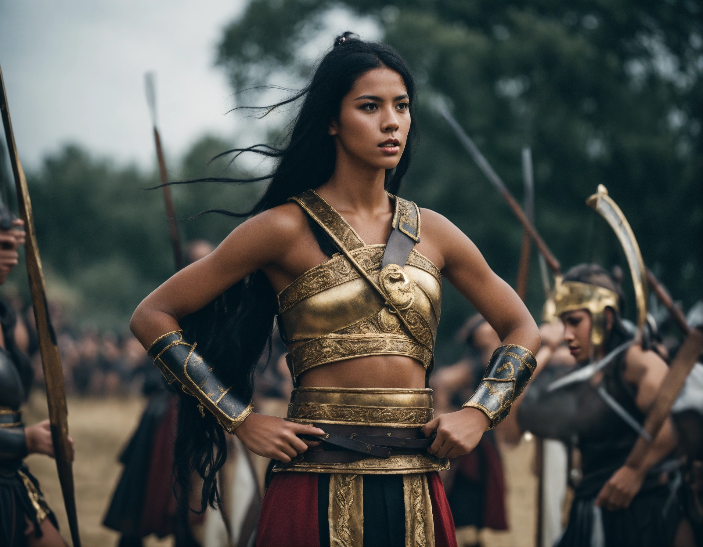 Lexica - Skinny young woman with tan skin and black hair dressed as a ...