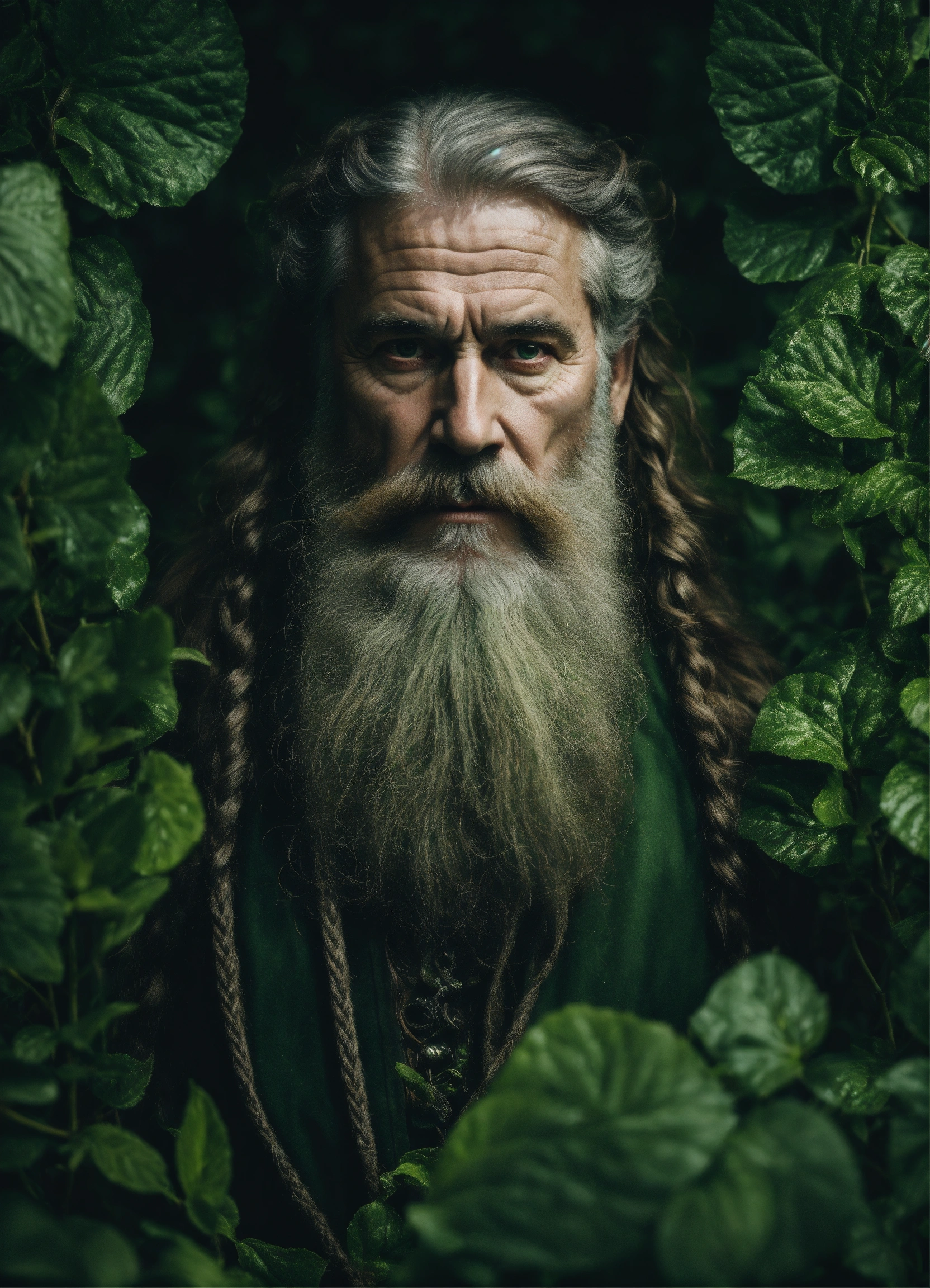 Lexica - Dark moody aesthetic, wise old celtic warrior with a long ...