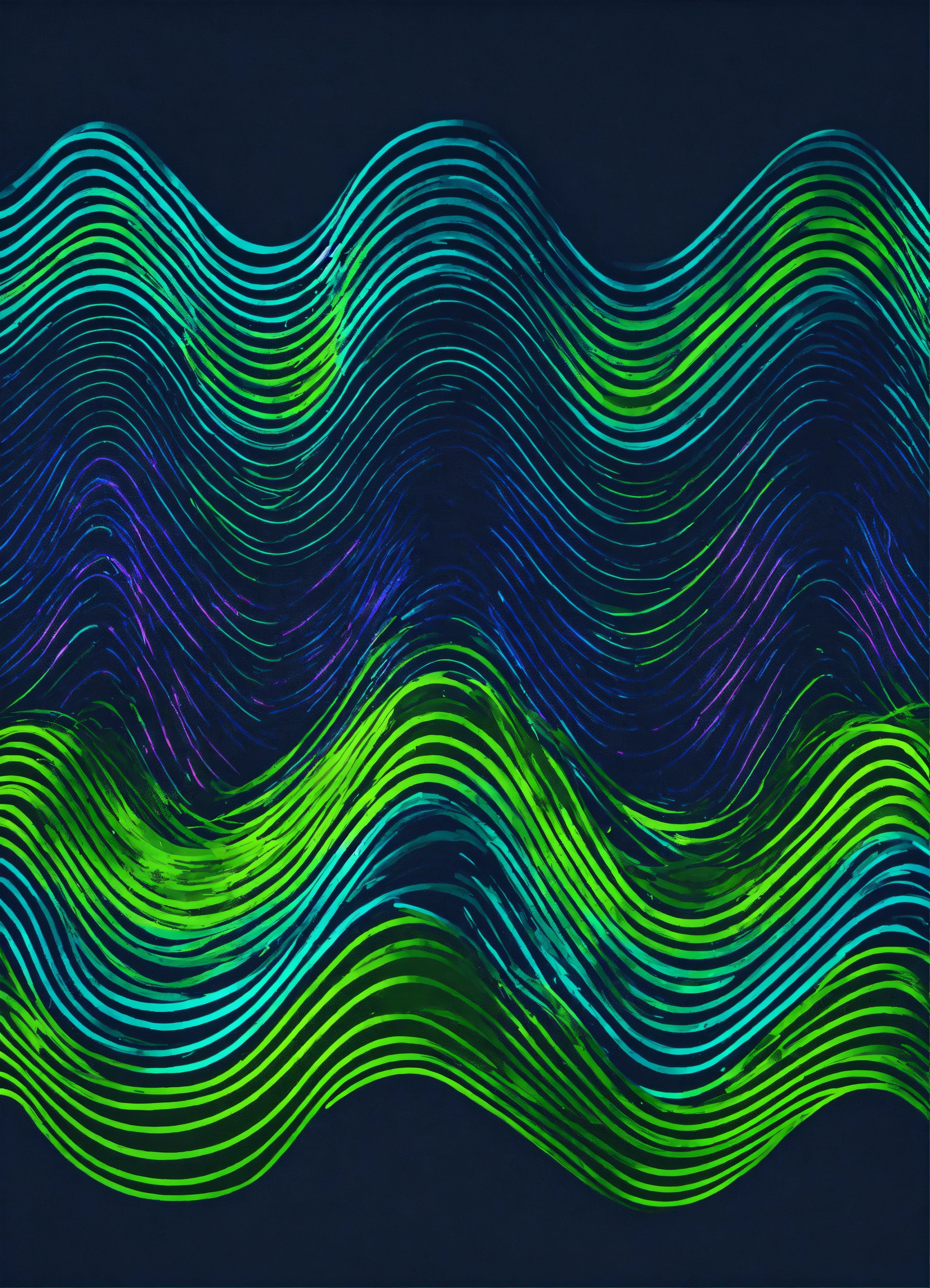 Lexica - Sine wave blue, green background and cyan, neon green ...