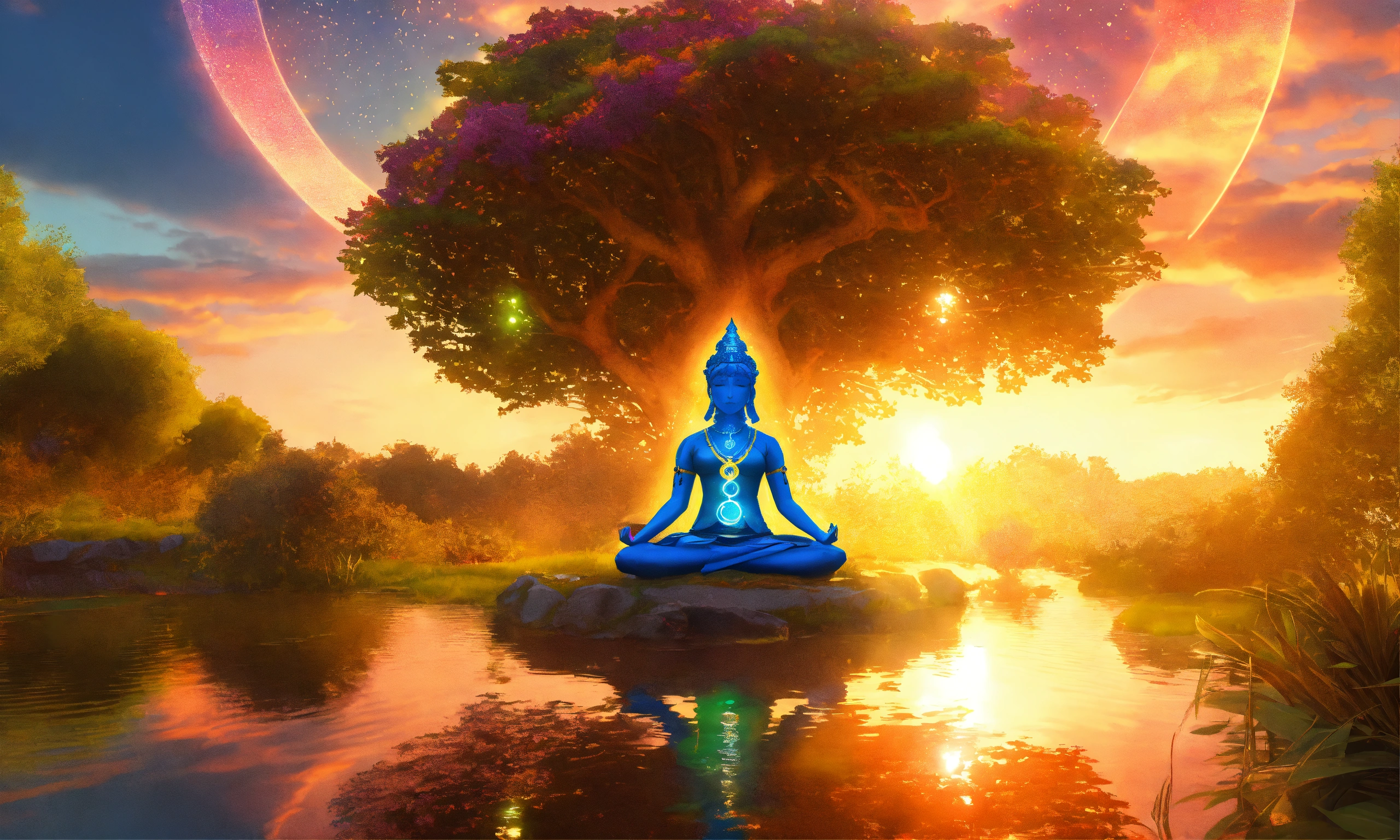 Lexica - God or goddess meditating with chakra wheels in the proper ...