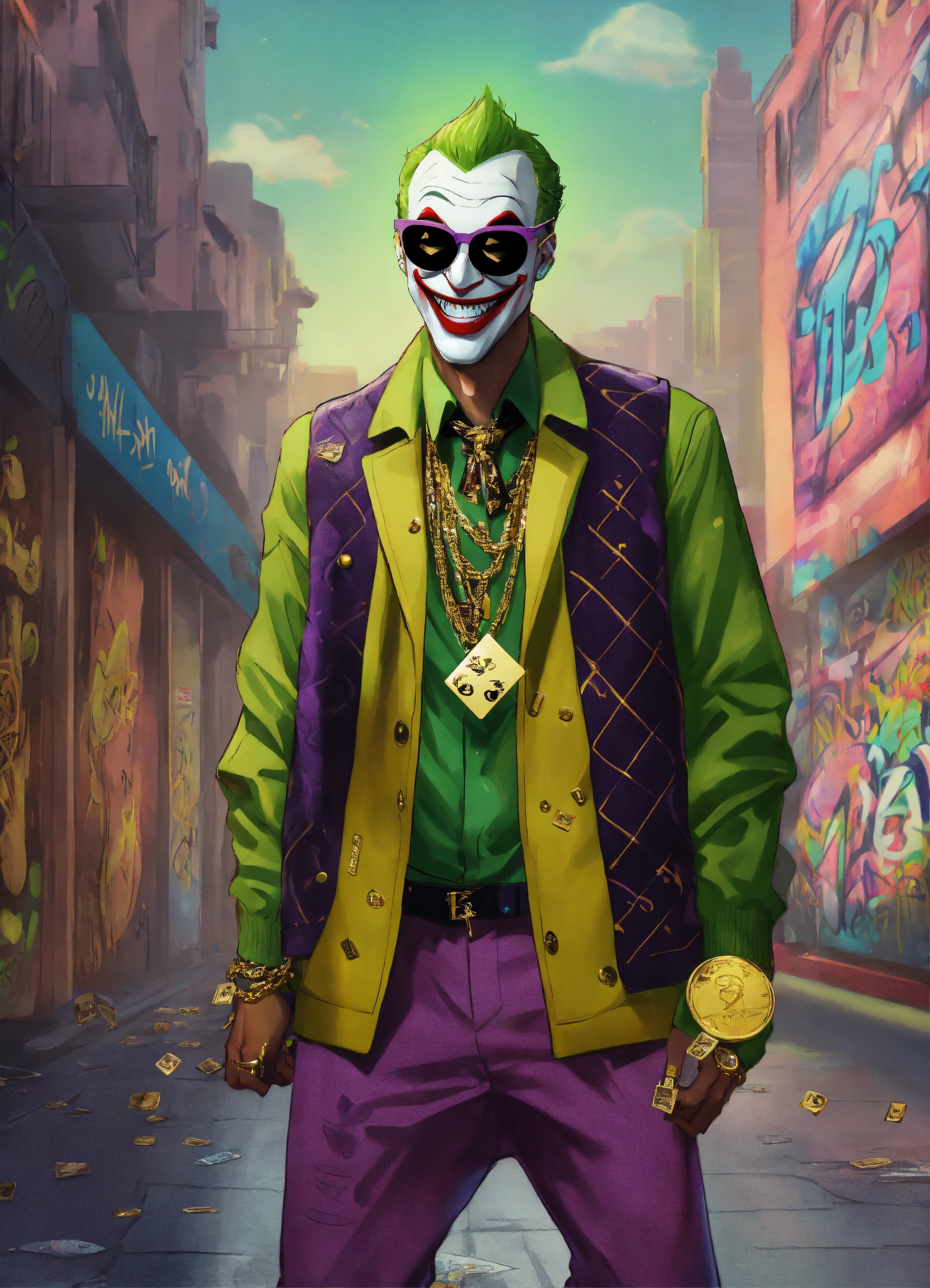 Lexica - Joker in loui vuitton outfit and diamonds gold teeth grill ...