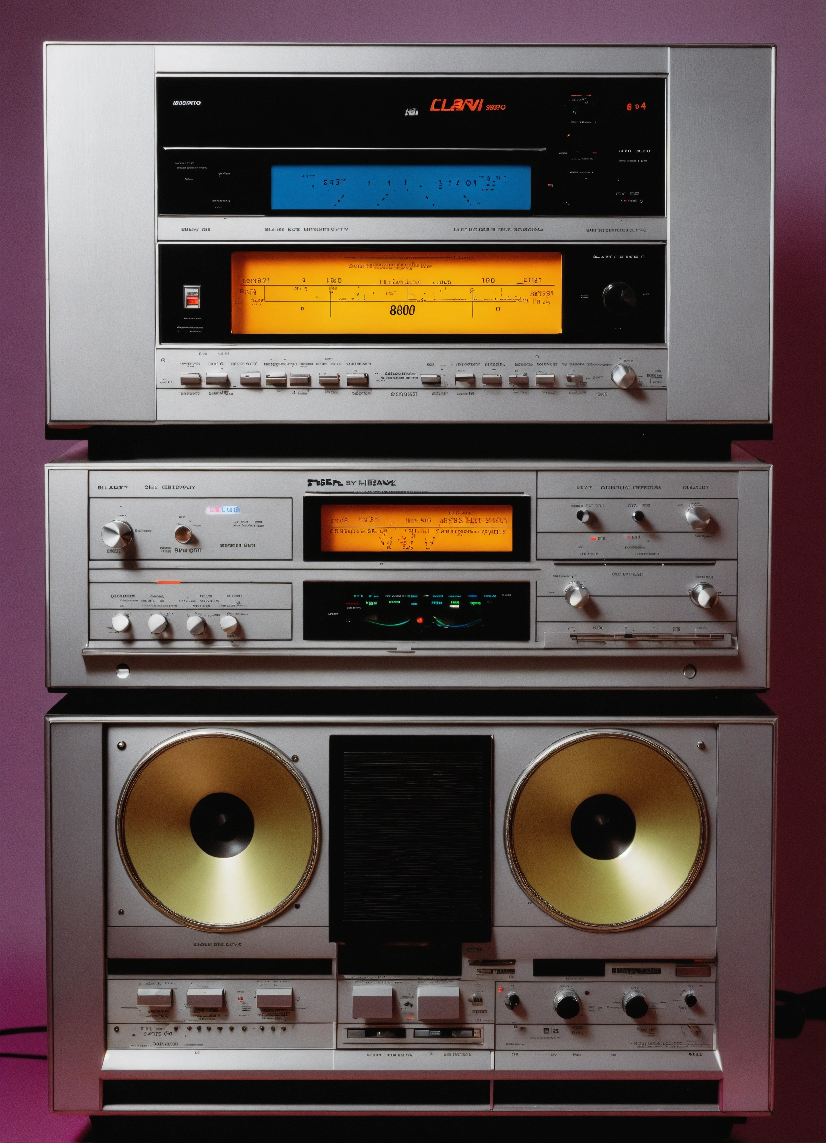 Lexica - Silver stereo system from the 80's black background
