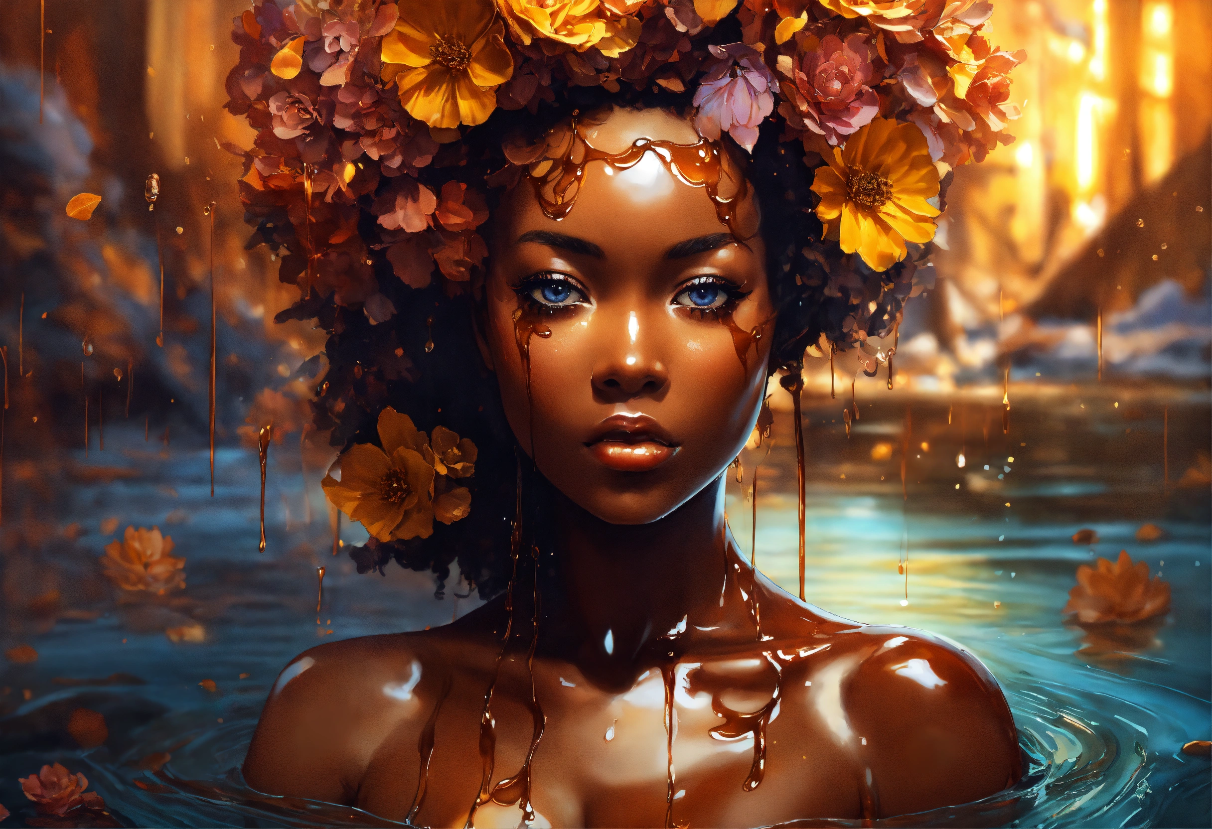 Lexica - Deep Mahogany Dark complexion Afrocentric woman, one made of ...