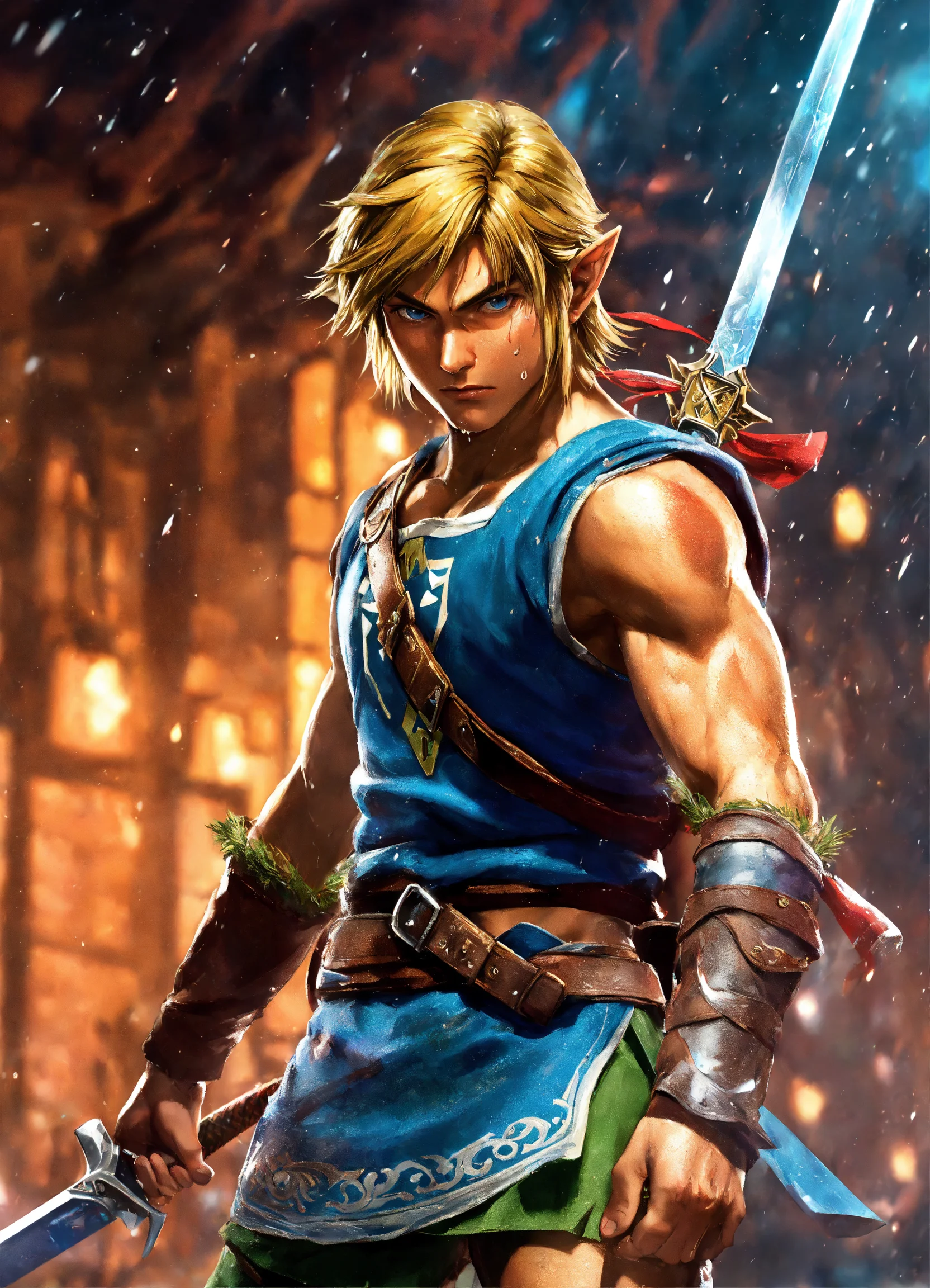 Lexica - A superrealistic photo of 19 year old Link in a sword fight ...