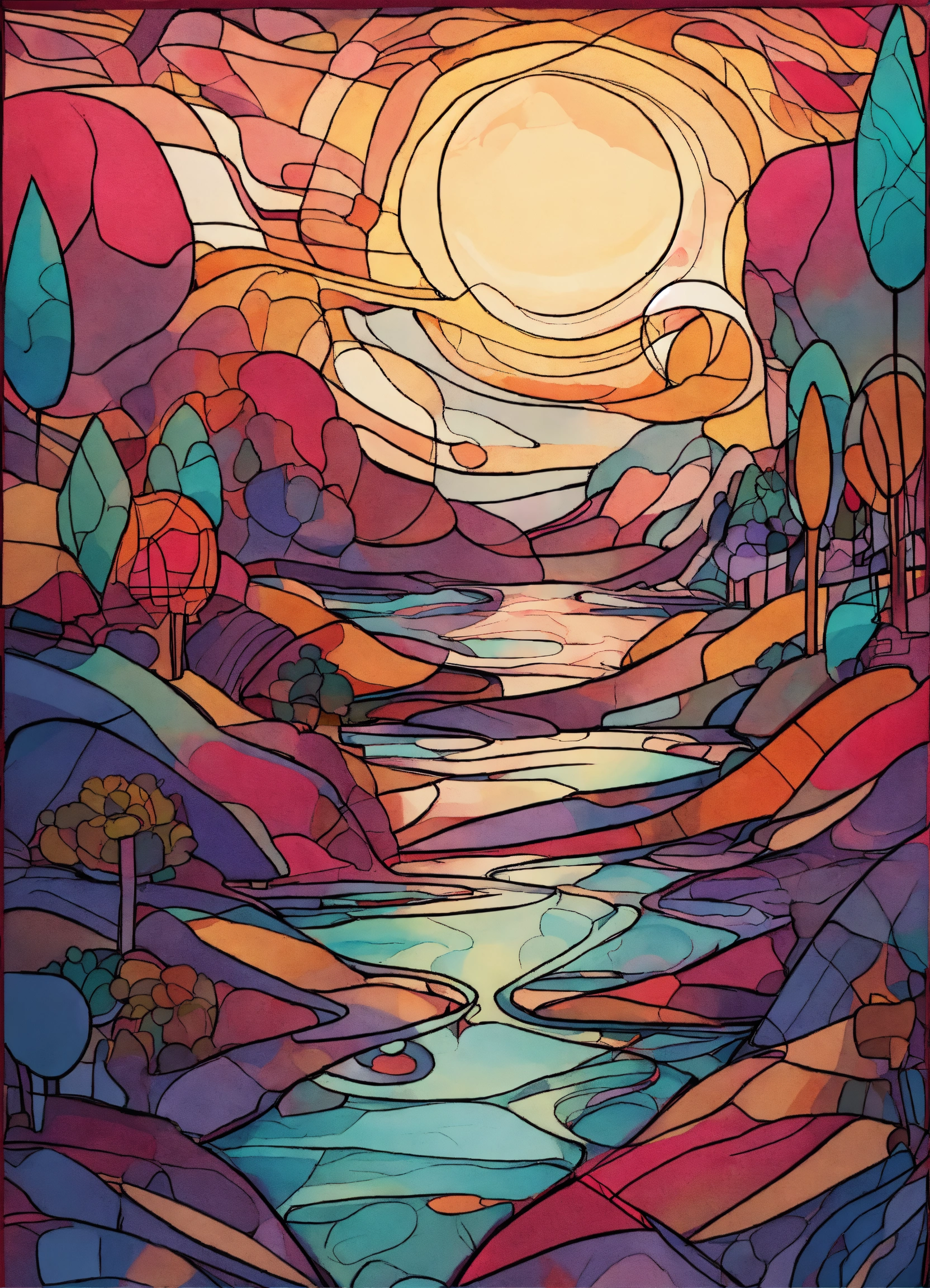 Lexica - Art drawing abstract scene art style inspired by Karen Preissler