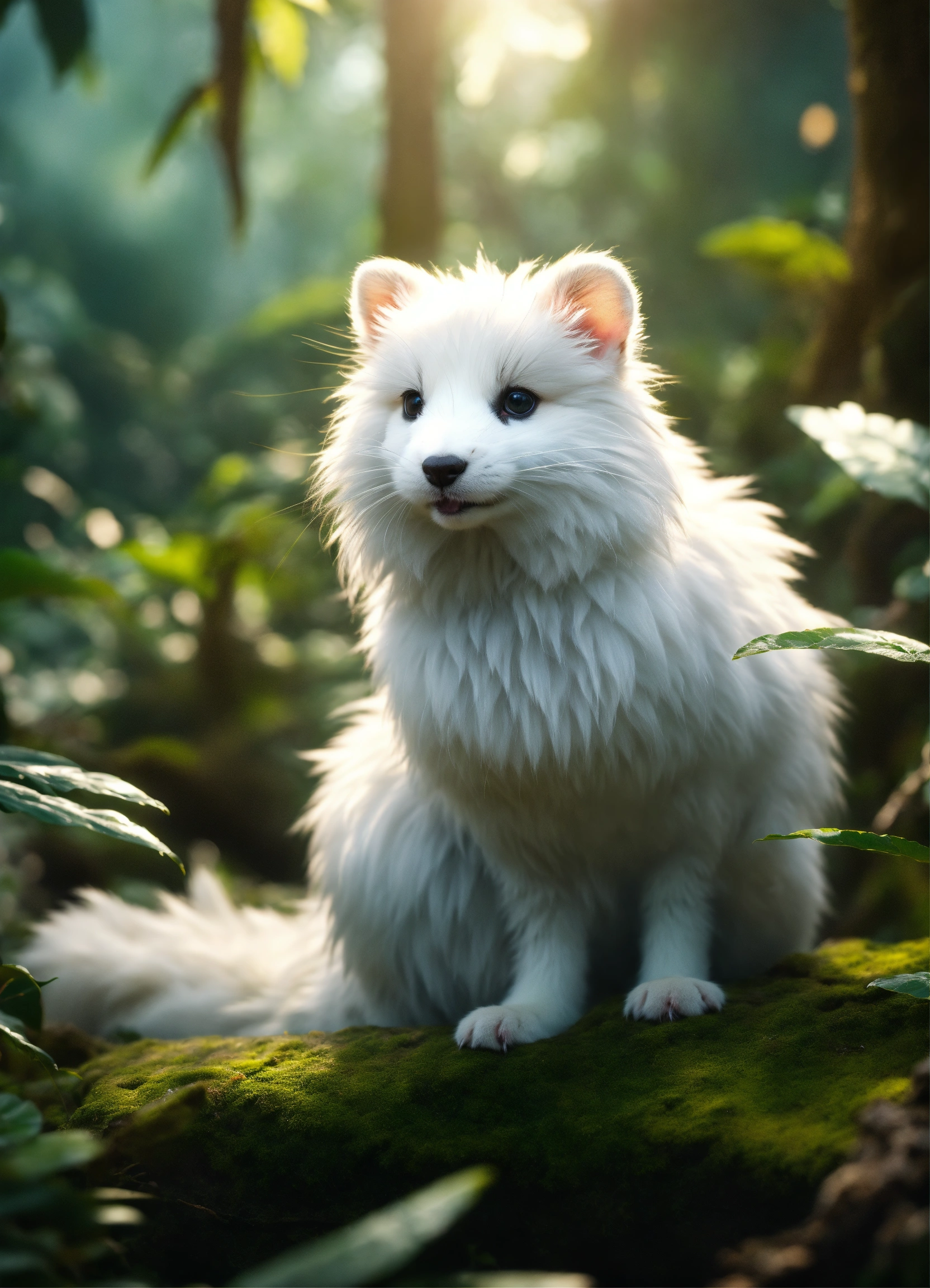 Lexica - Ultra beautiful little white furry creatures in a beautiful ...