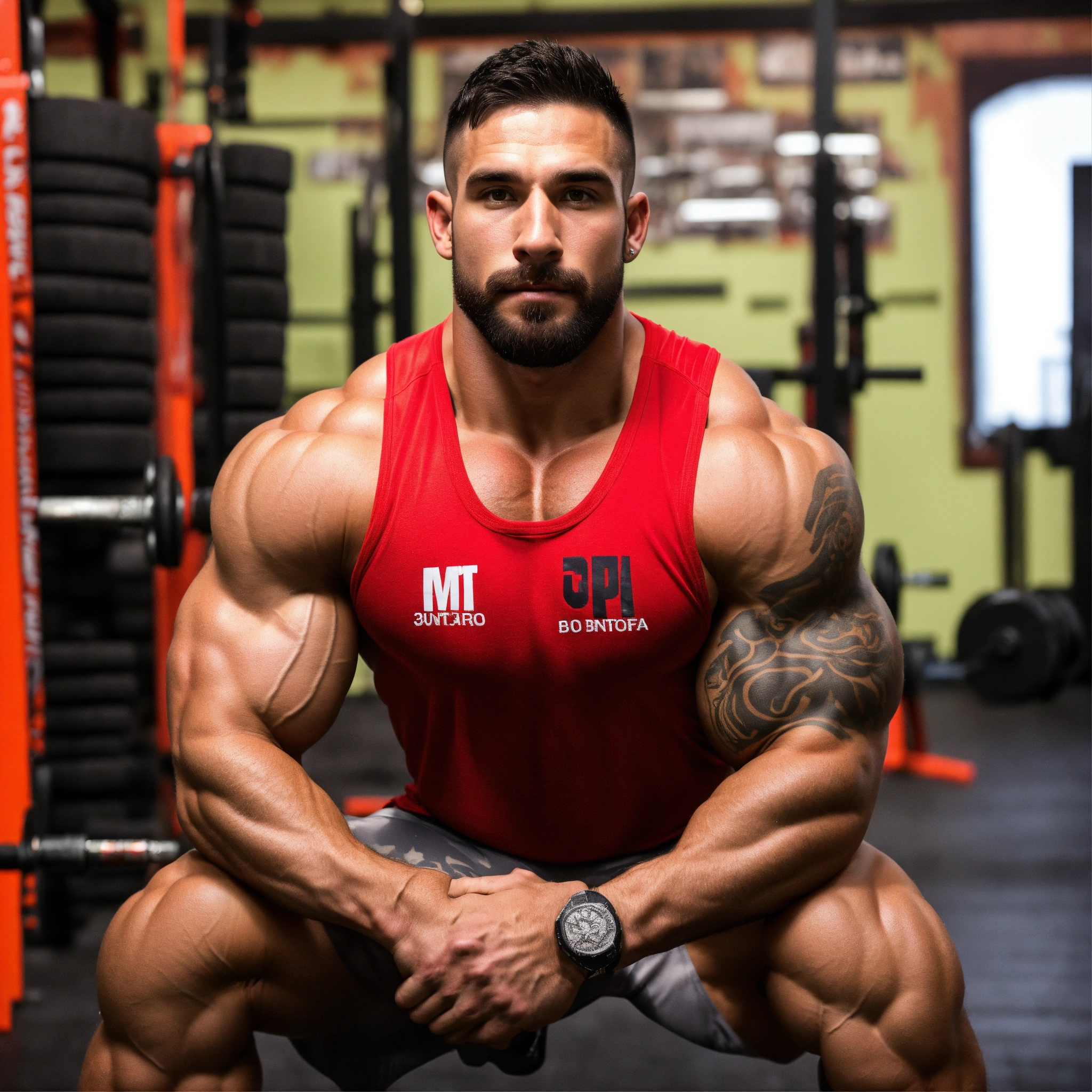 Lexica 30 Year Old Man With Big Muscles Big Bodybuilder Body Like A Wrestler In The