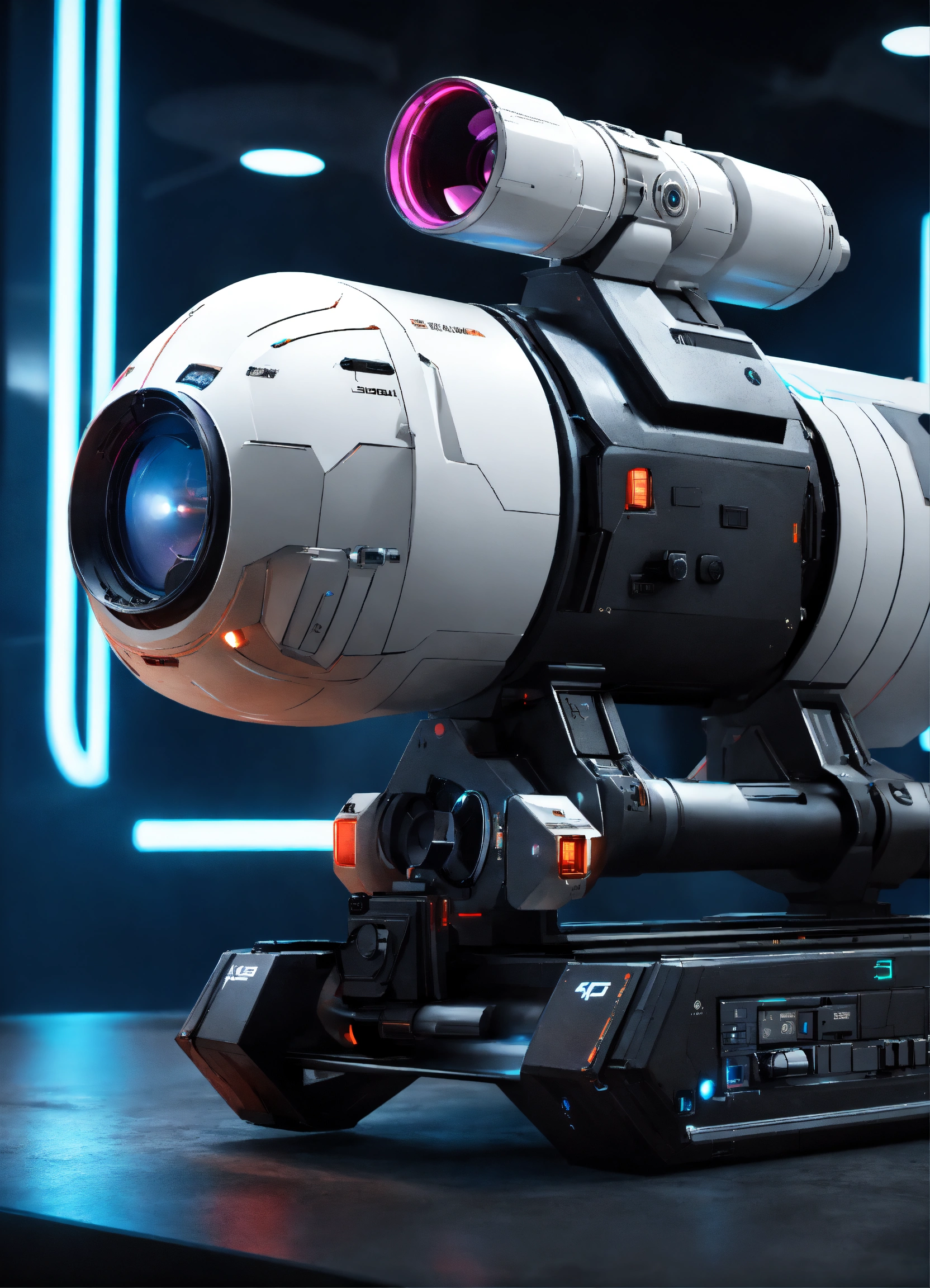 Lexica - Long white sound cannon, handheld rifle, energy weapon,, sleek ...