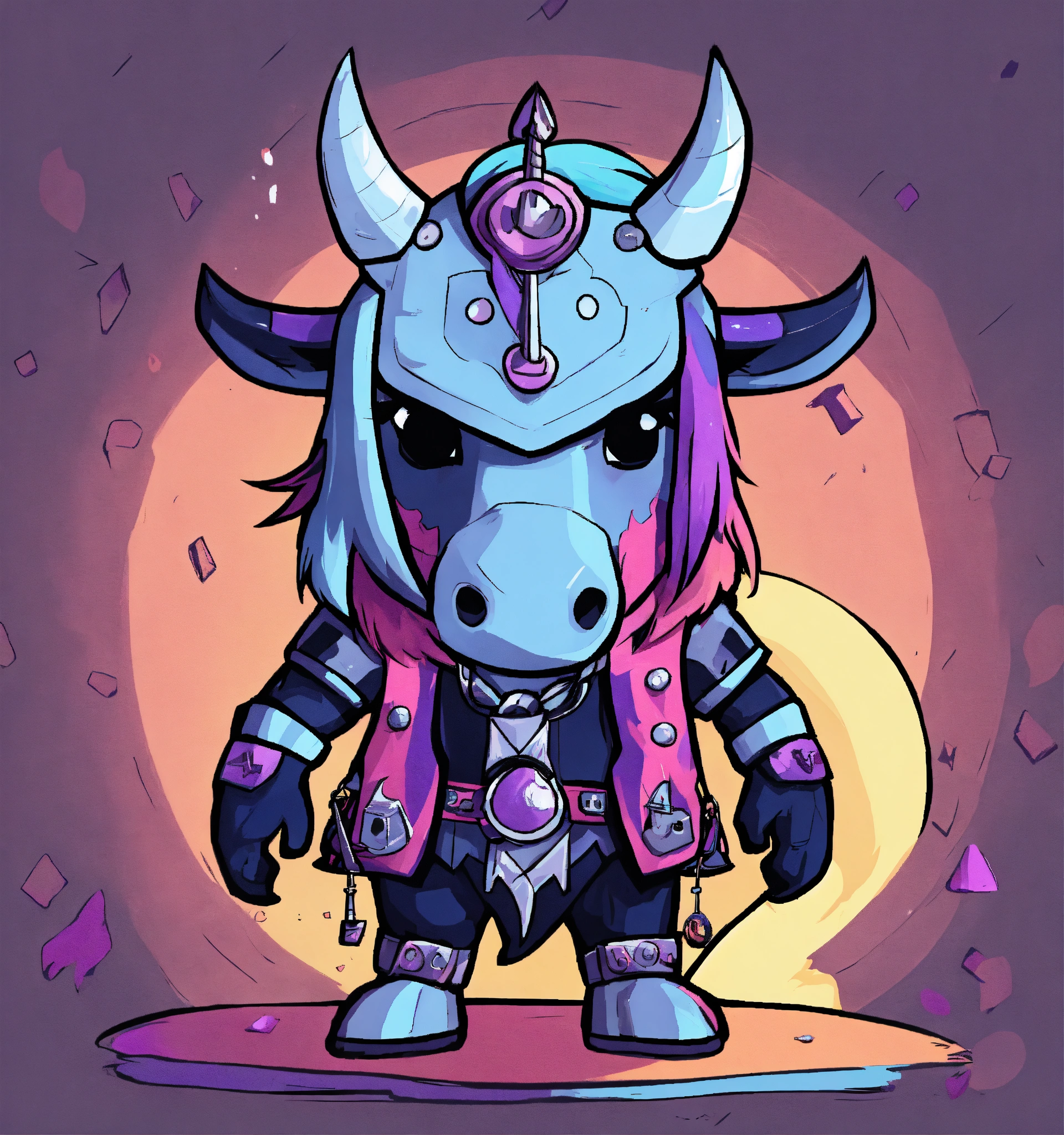 Lexica - Game character cartoonish emo rock evil emo unicorn viking