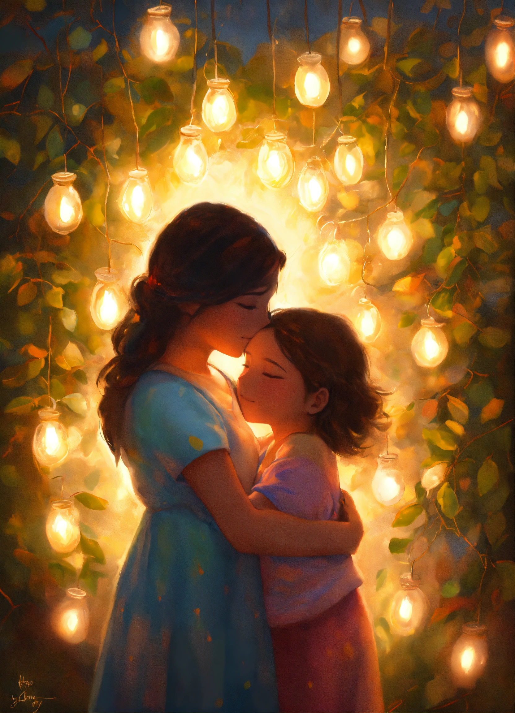 Lexica - "Hopes Arriving in Hugs" The child is surrounded by loved ones ...