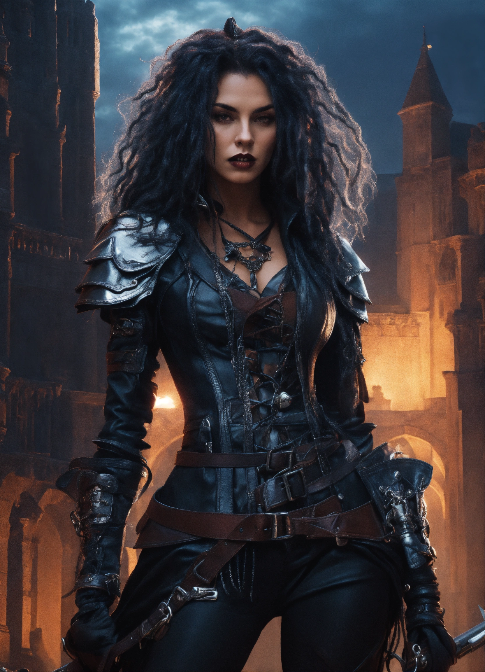 Lexica - Futuristic vampire hunter, experienced female with black ...