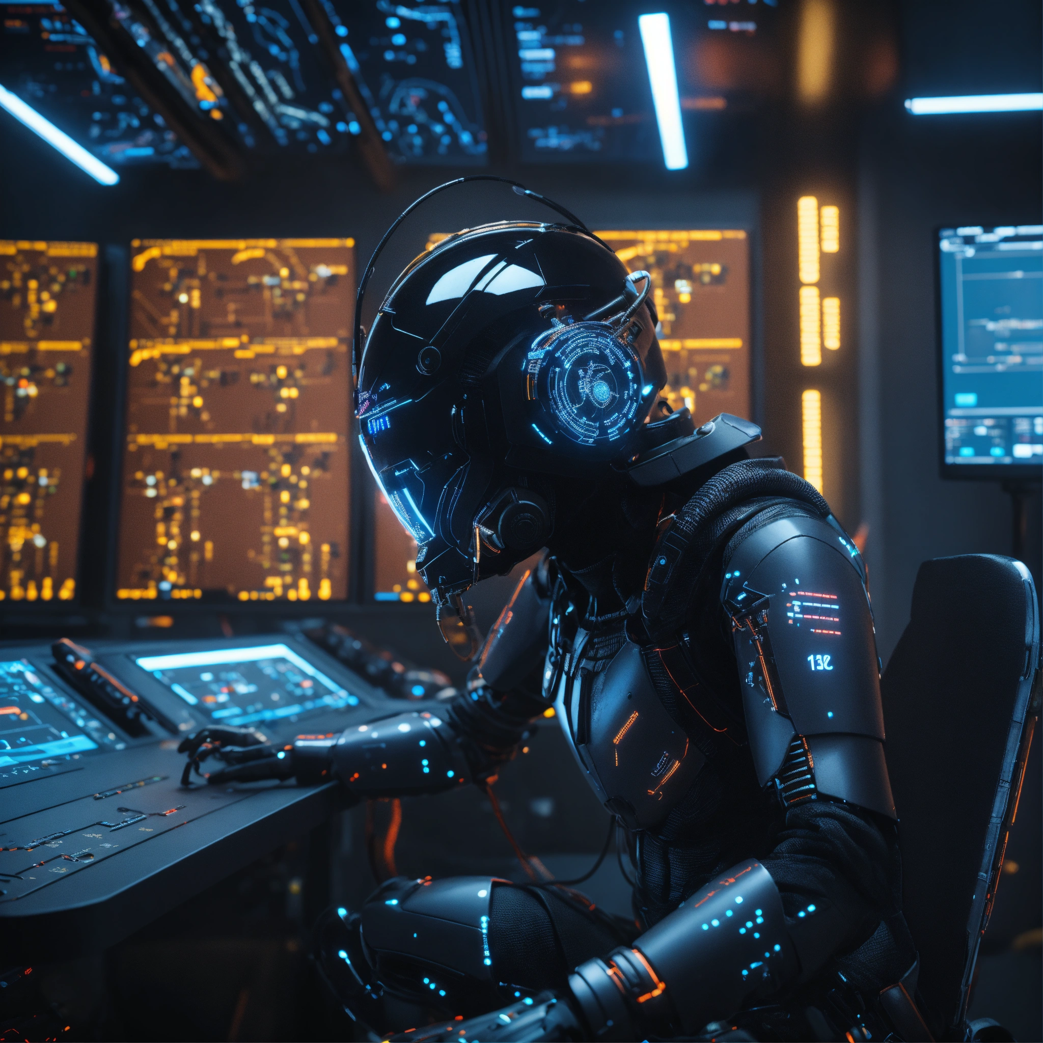 Lexica - Black cockroach faced humanoids with detailed circuit markings ...