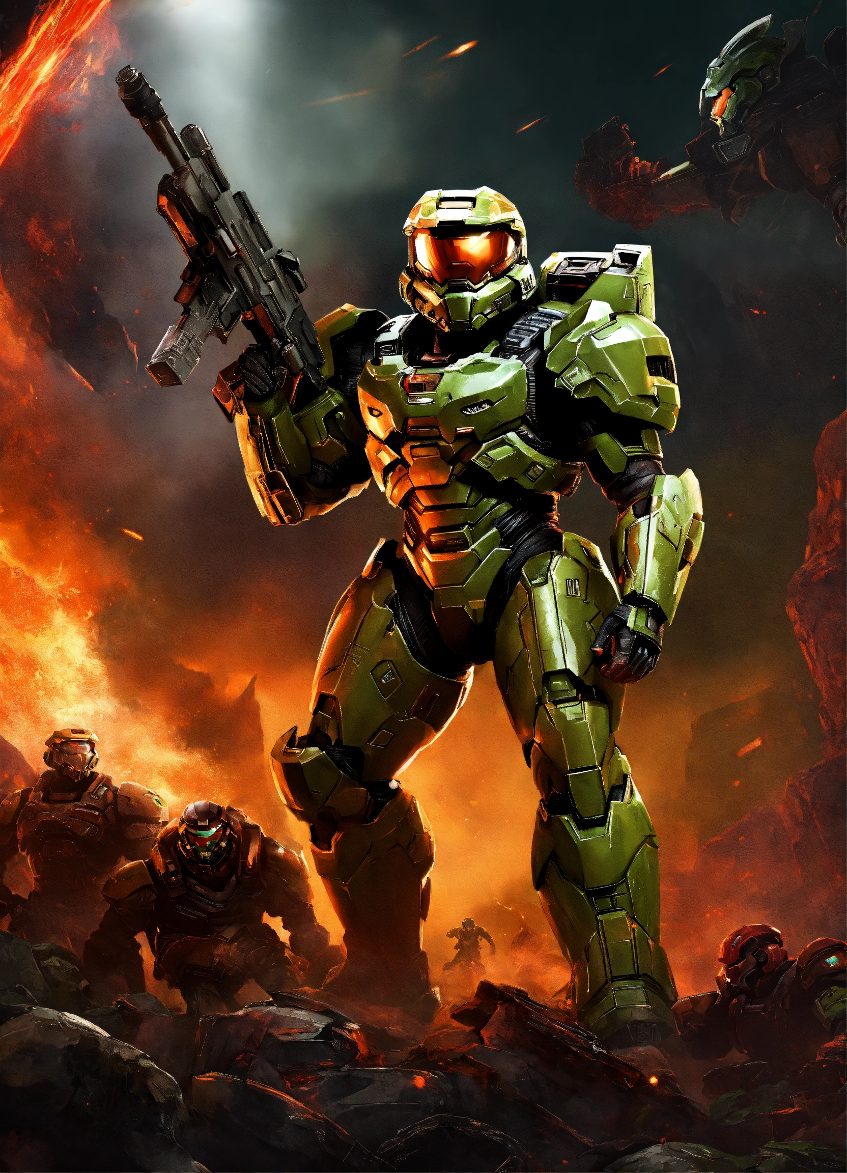 Lexica - Doom slayer, doom, master chief, halo, side by side, fighting ...