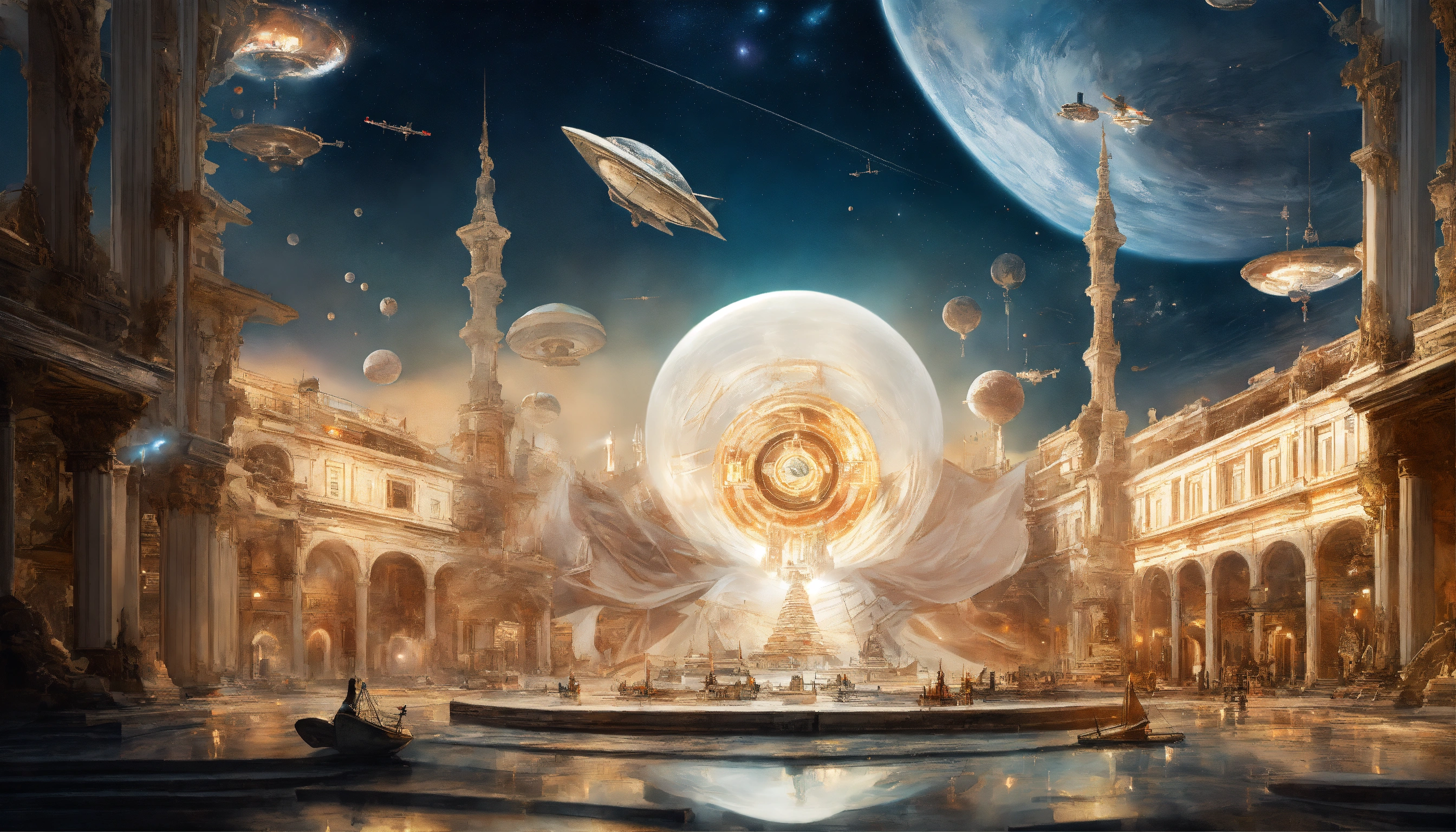 Lexica - Large landscape Photography, a large futuristic white marble ...