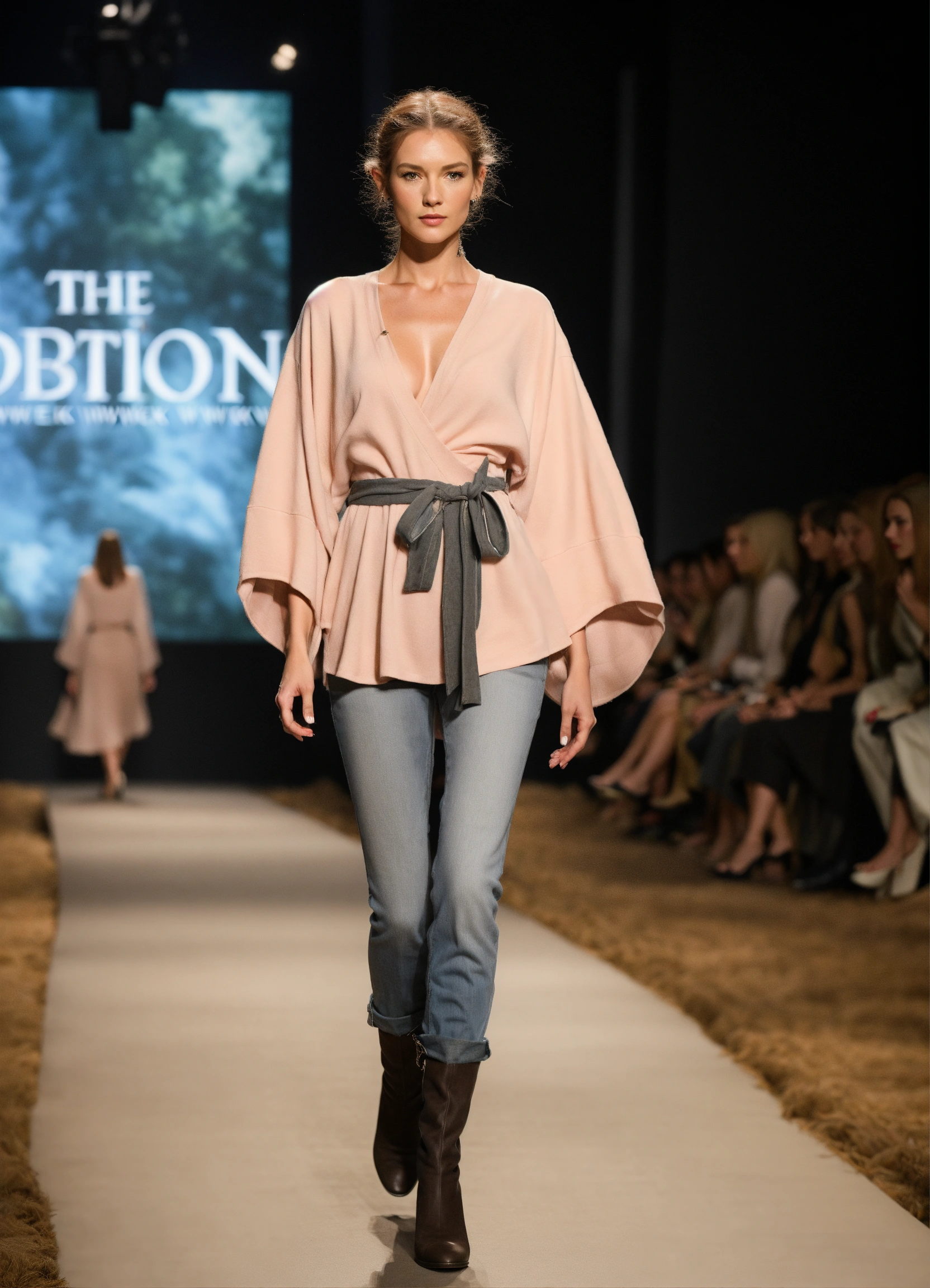 Lexica - 3d realistic photo of female hobbit walking runway during ...