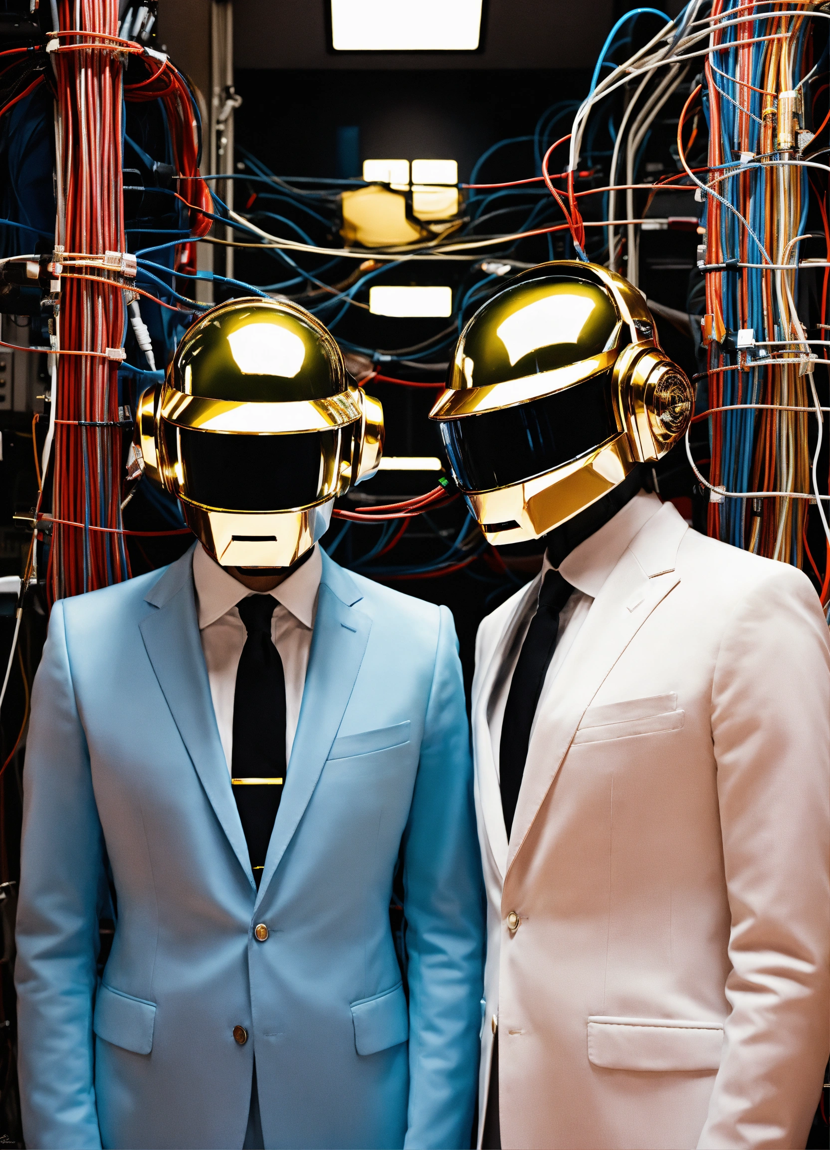 Lexica - Close up portrait Photography, The two Daft Punk robots ...