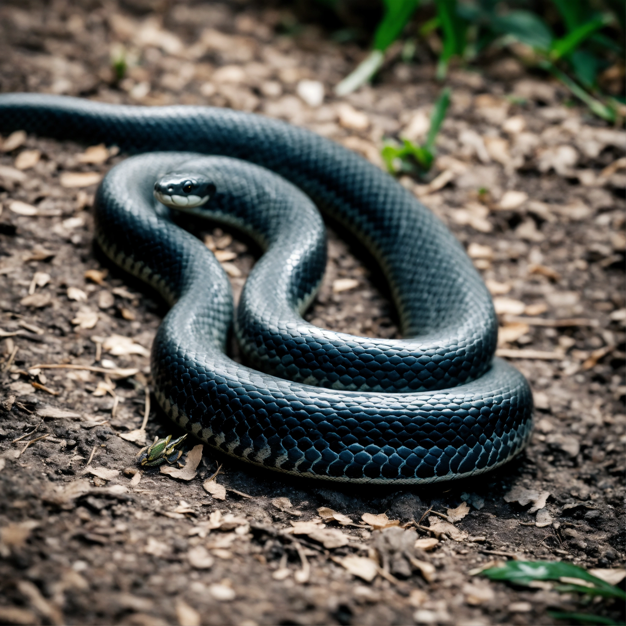 Lexica - Monochrome snake lying in a straight line
