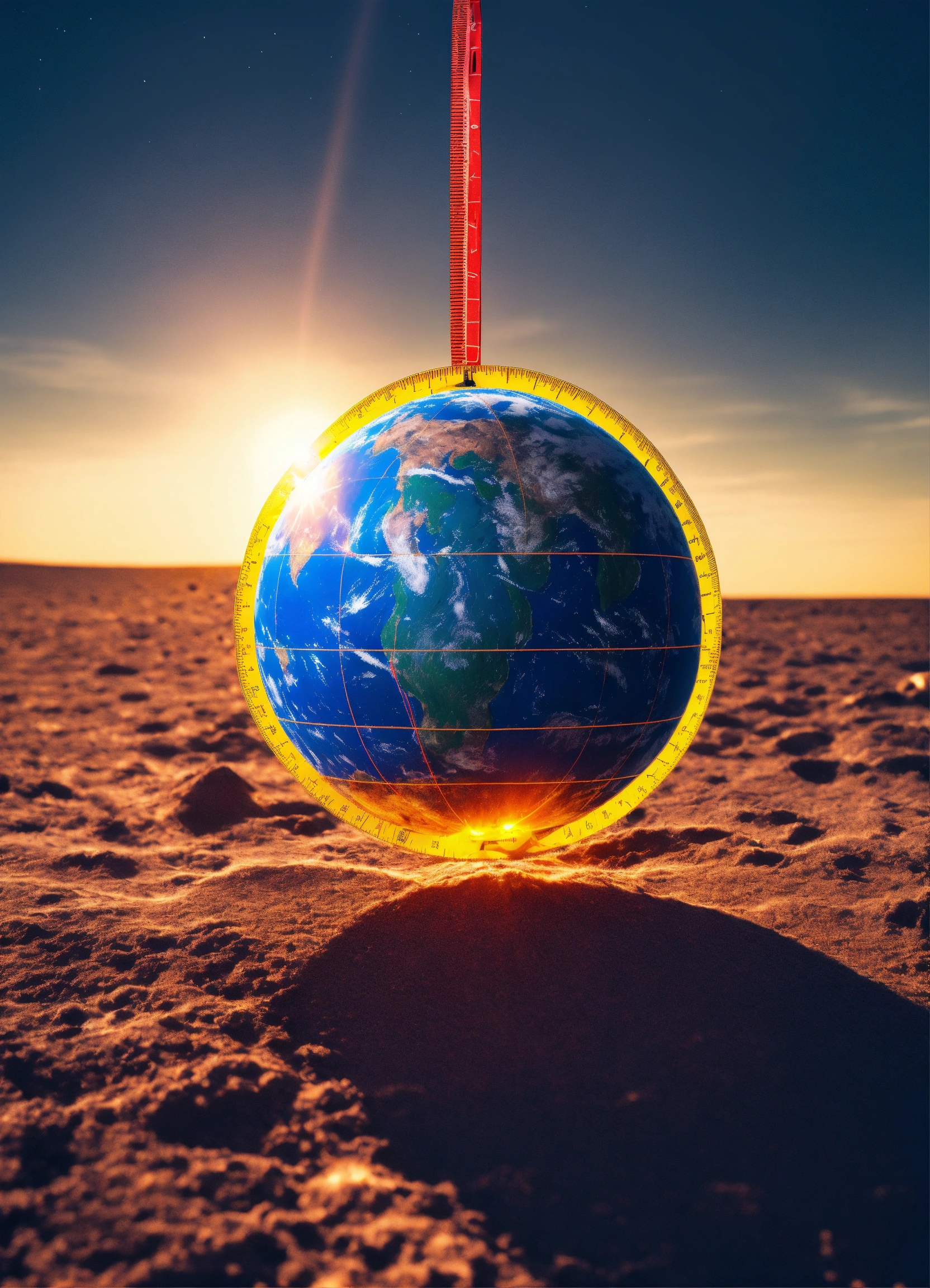 Lexica - Earth measuring sun's circunference with a measuring tape. Use ...