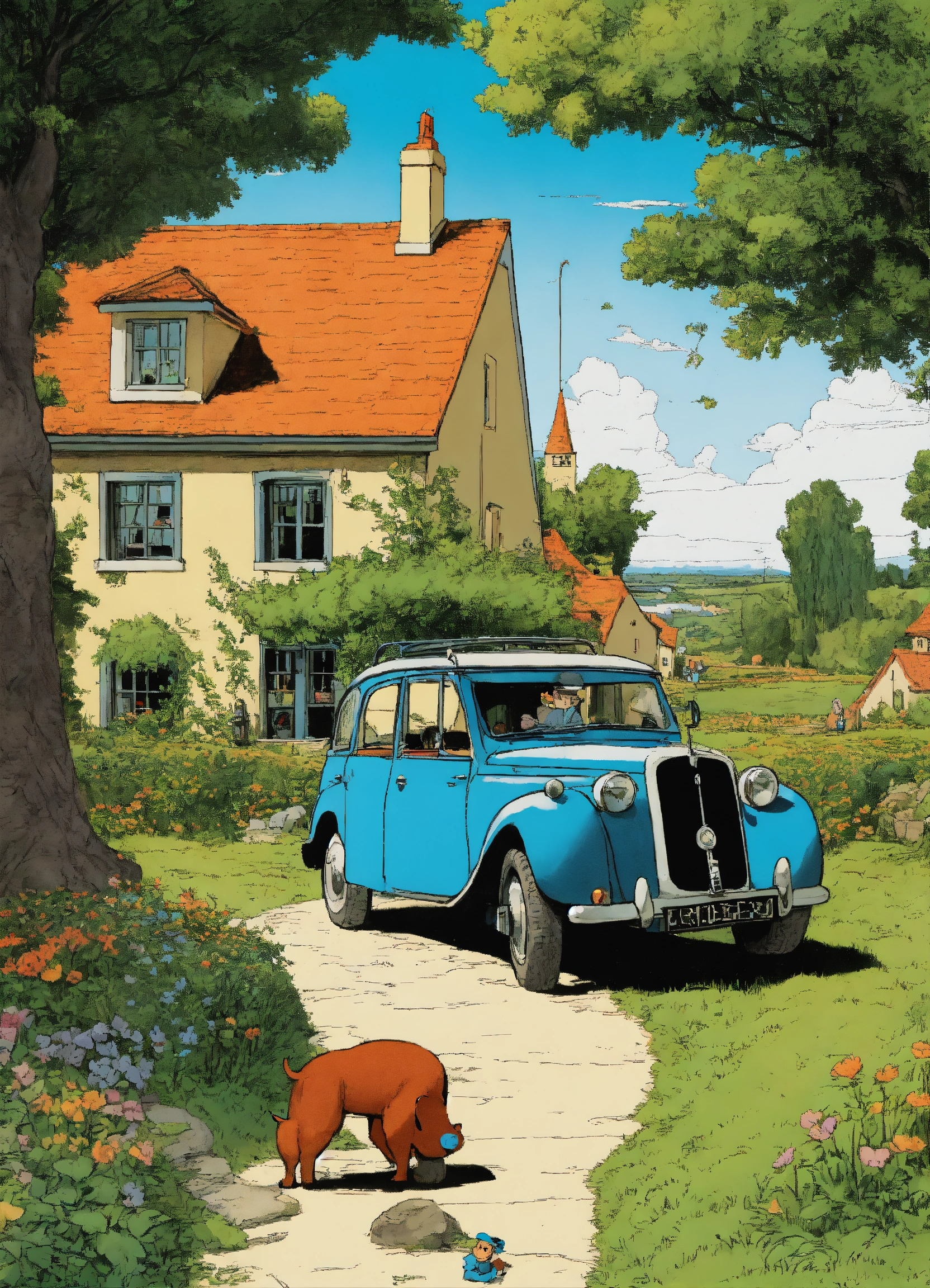 Lexica - Cuthbert calculus in herge style super detailed