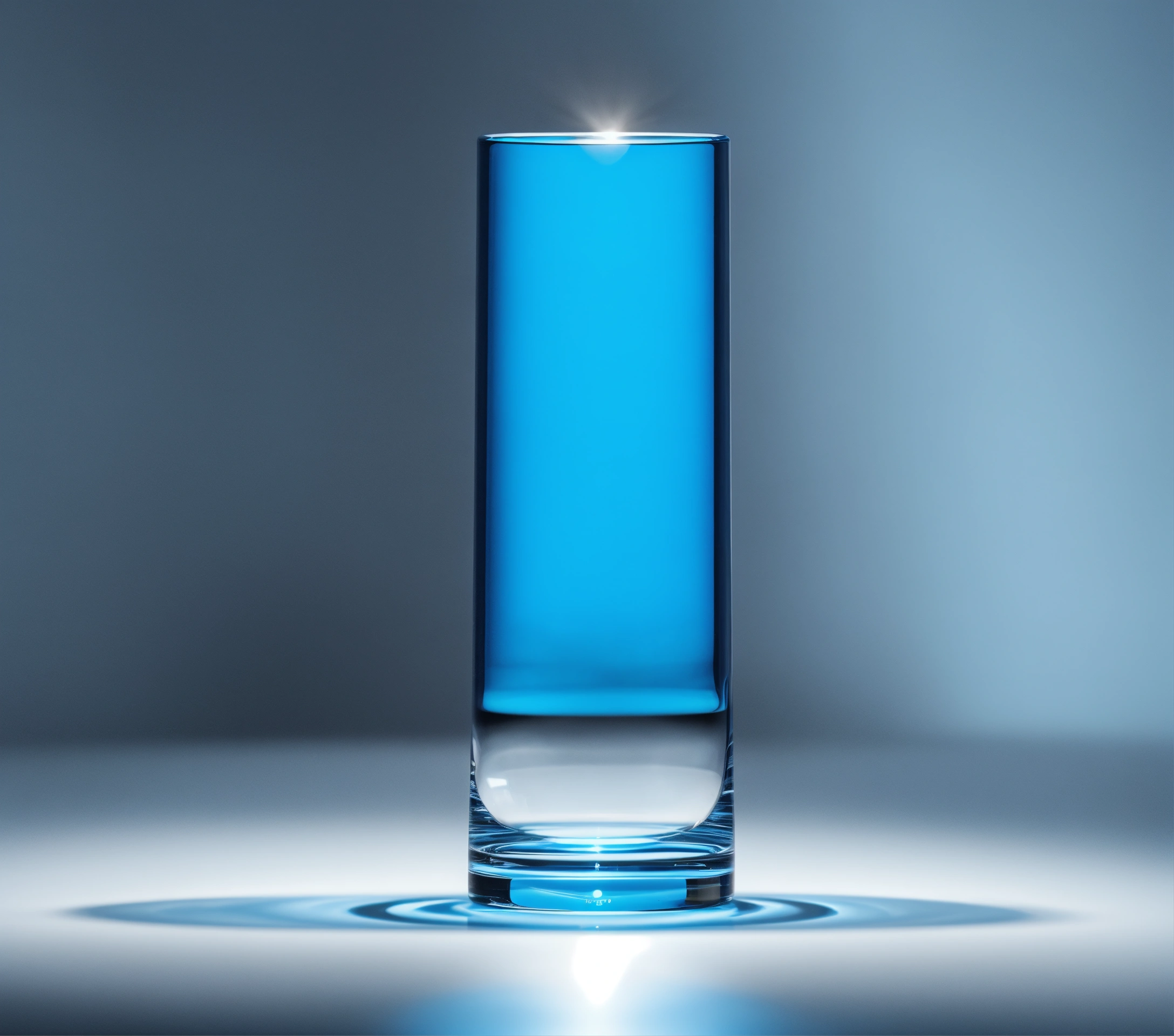 Lexica - Optics glass thin circle shown from the side, illuminated blue ...