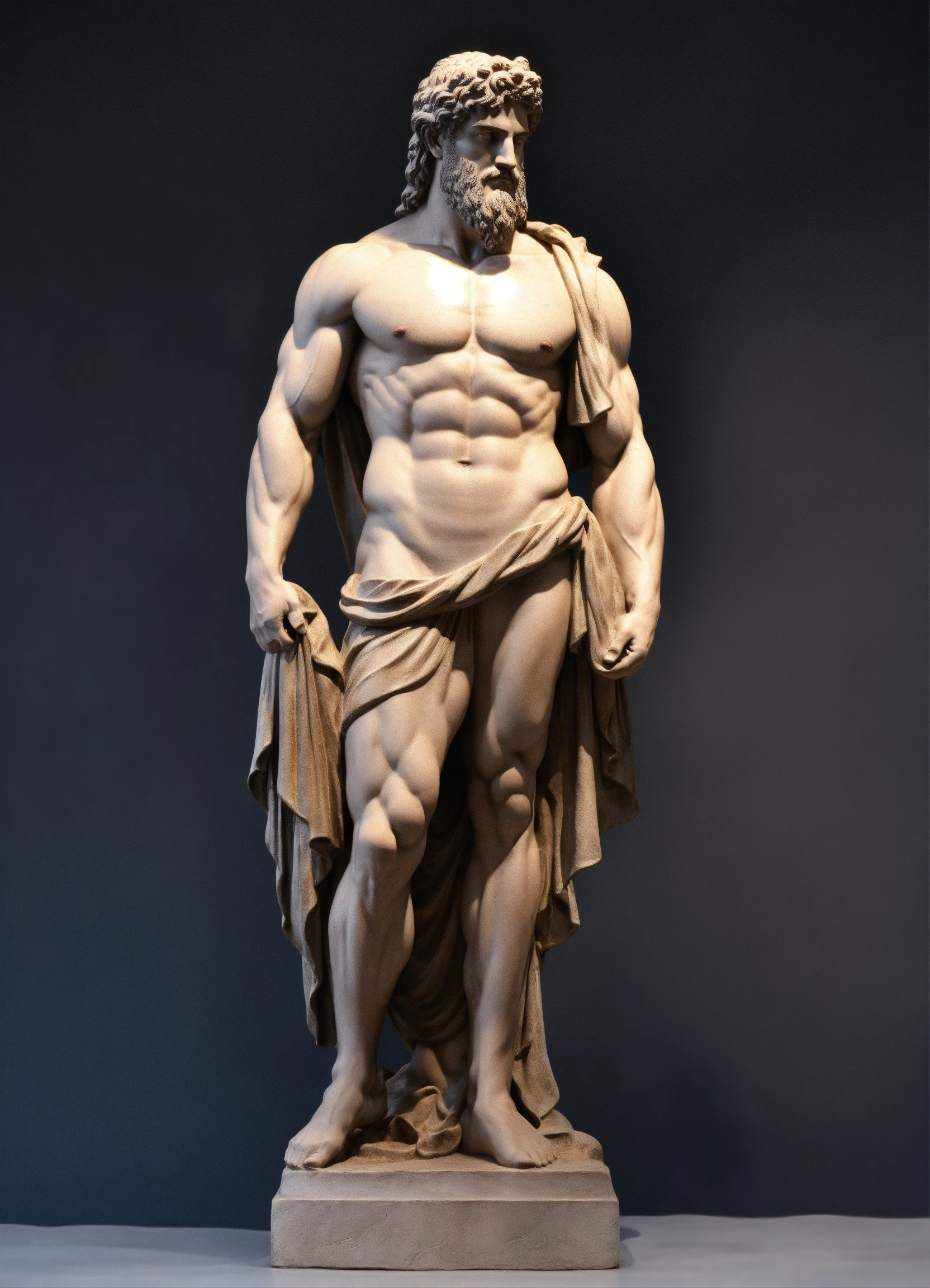 Lexica - Simple muscular greek god statue with middelparting hair with ...