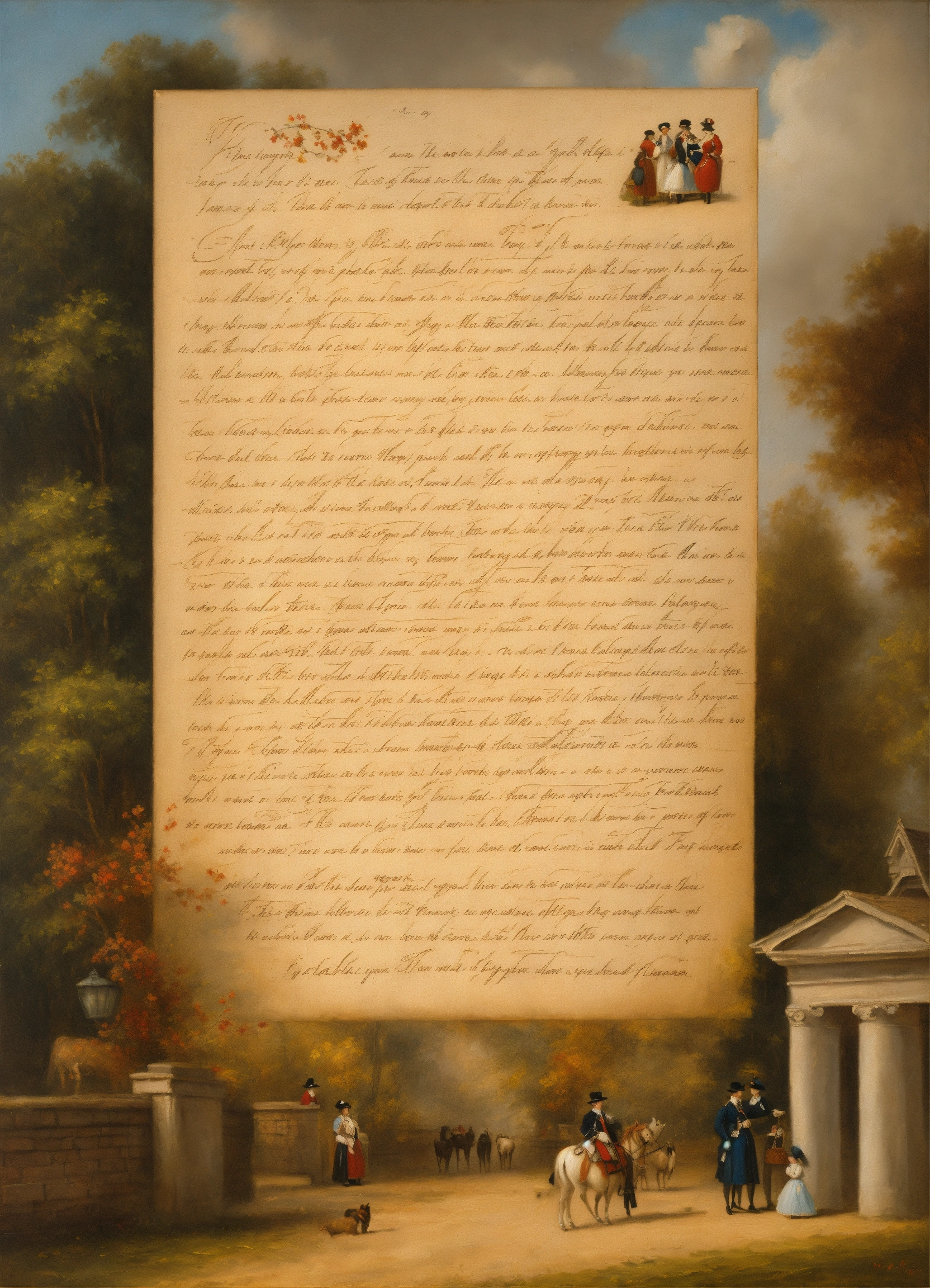 Lexica - Handwritten letter in the style of regency england, oil painting