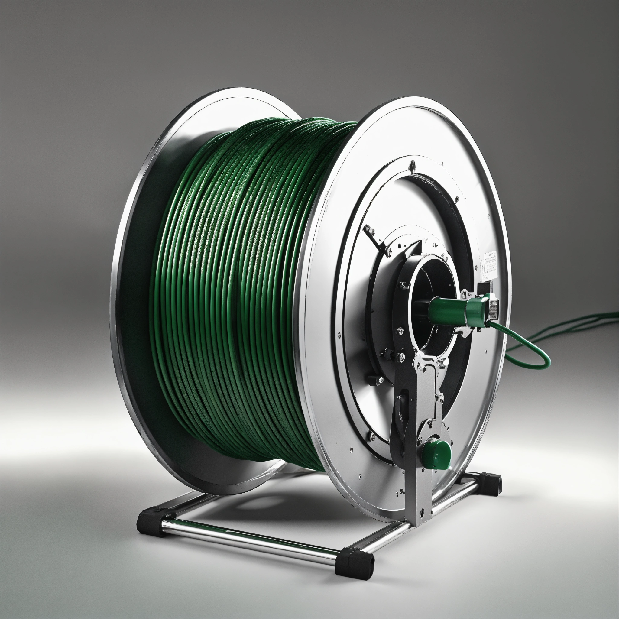 Lexica - High Voltage Cable Reel ,steel, ultra realistic ,green ,studio ...