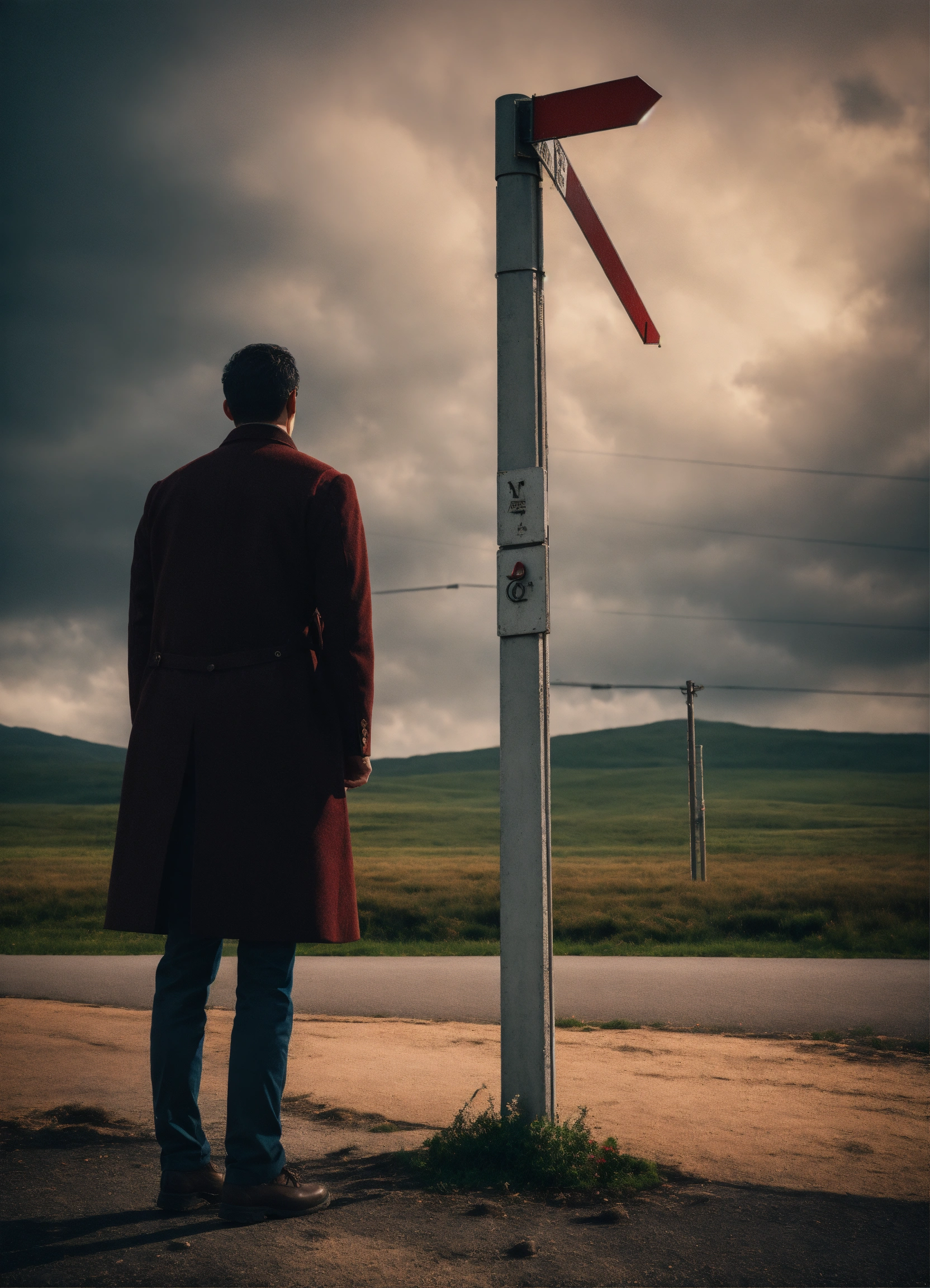 Lexica - A man standing on a crossroads between two ways, a right way ...