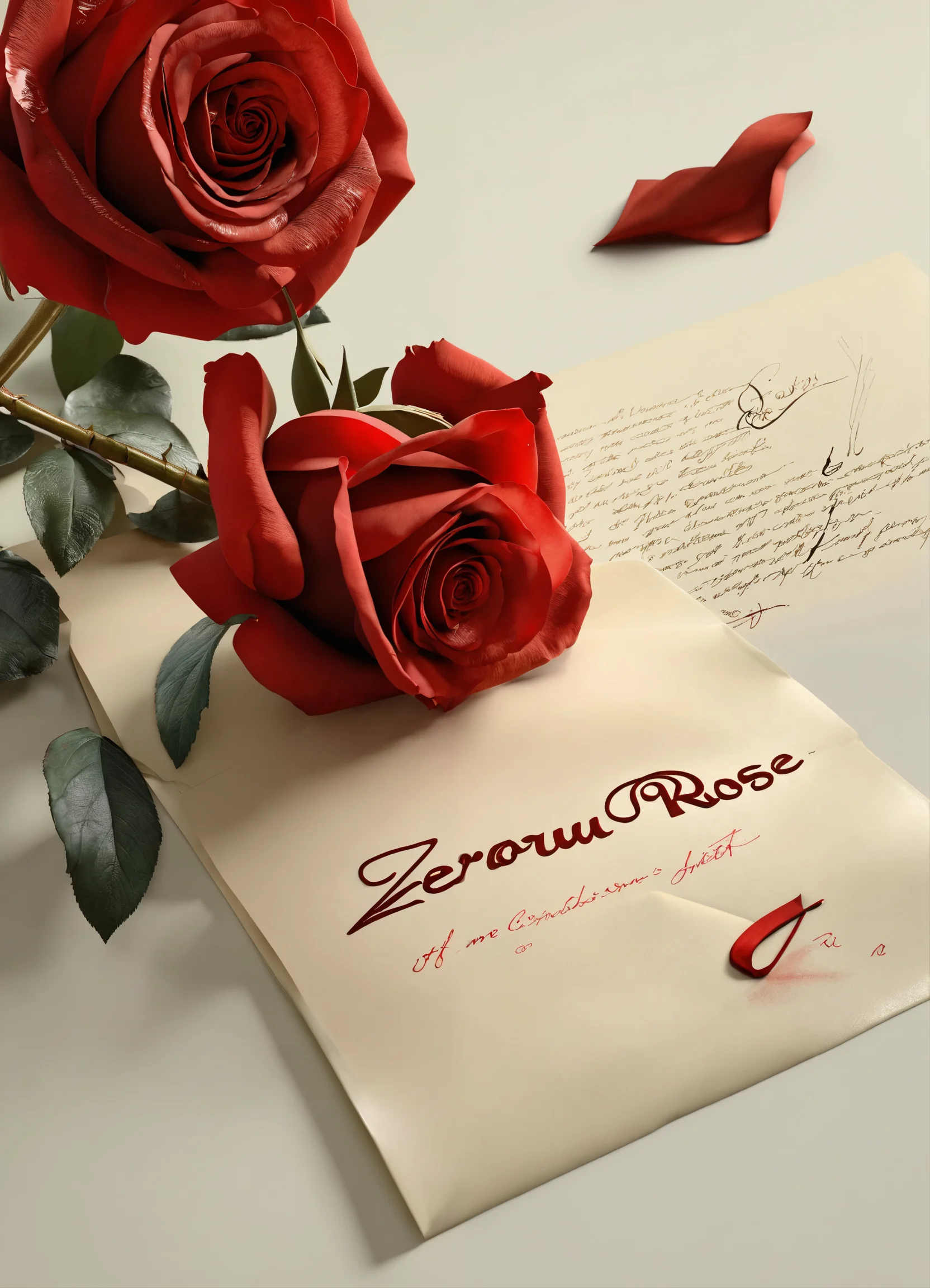 Lexica - A stunning 3D render of a luxurious red rose, artfully placed ...
