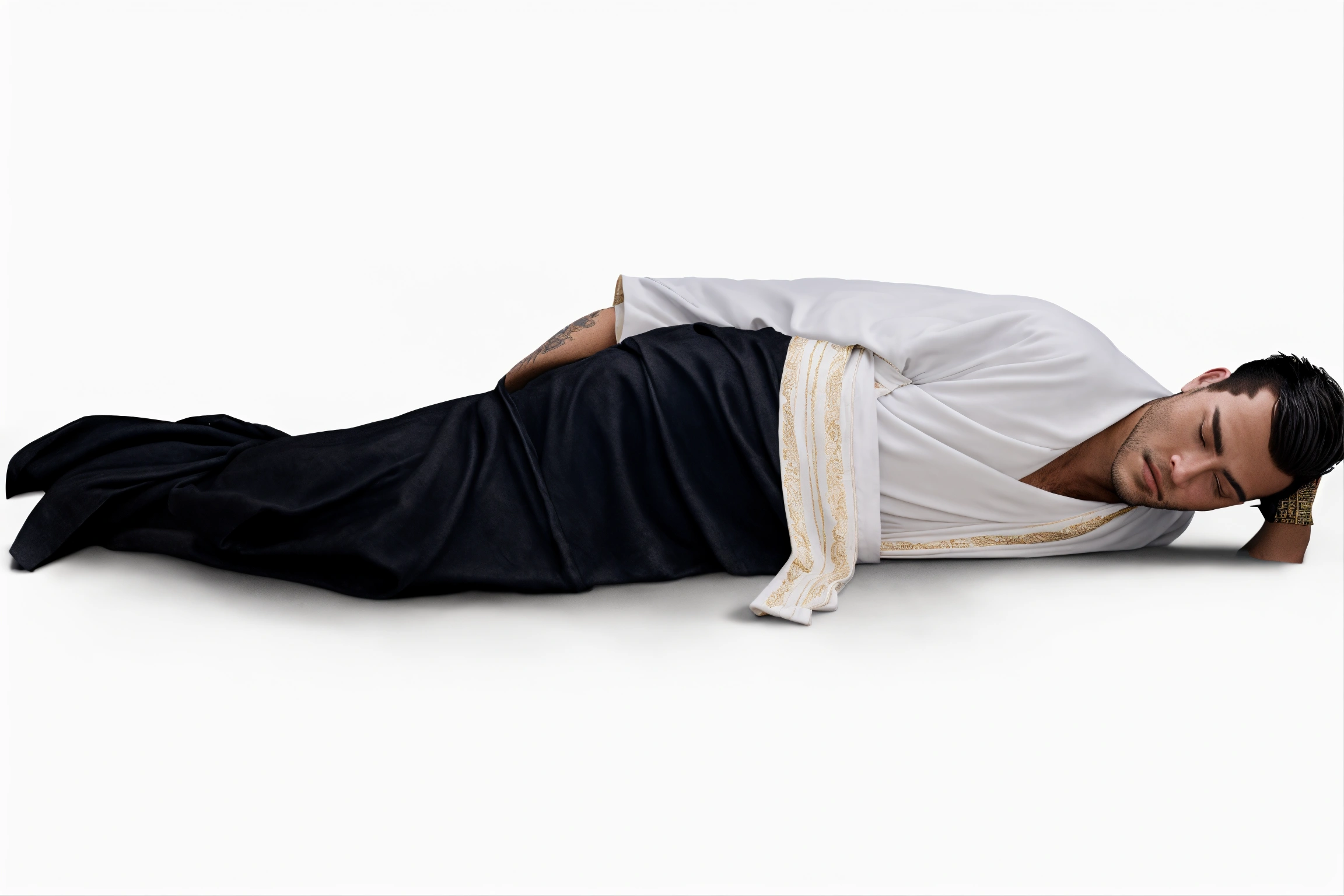 Lexica - A man,in dirty robes, laying on his side in the dirt, sharp ...