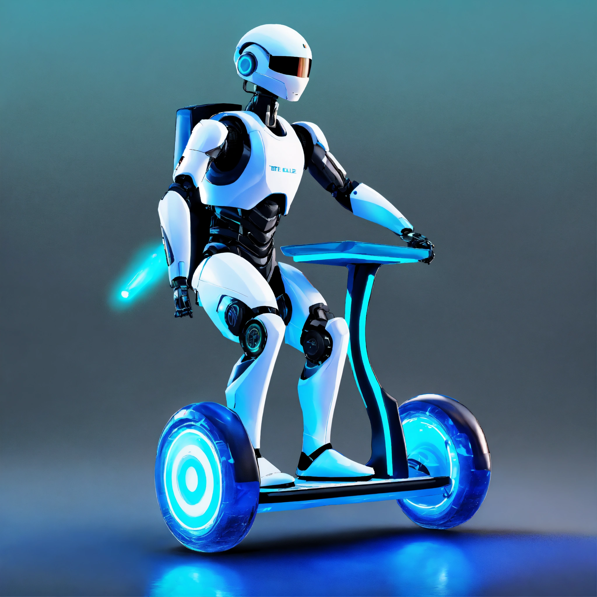 Lexica - A passionate male robot rides on hover board, realistic man ...