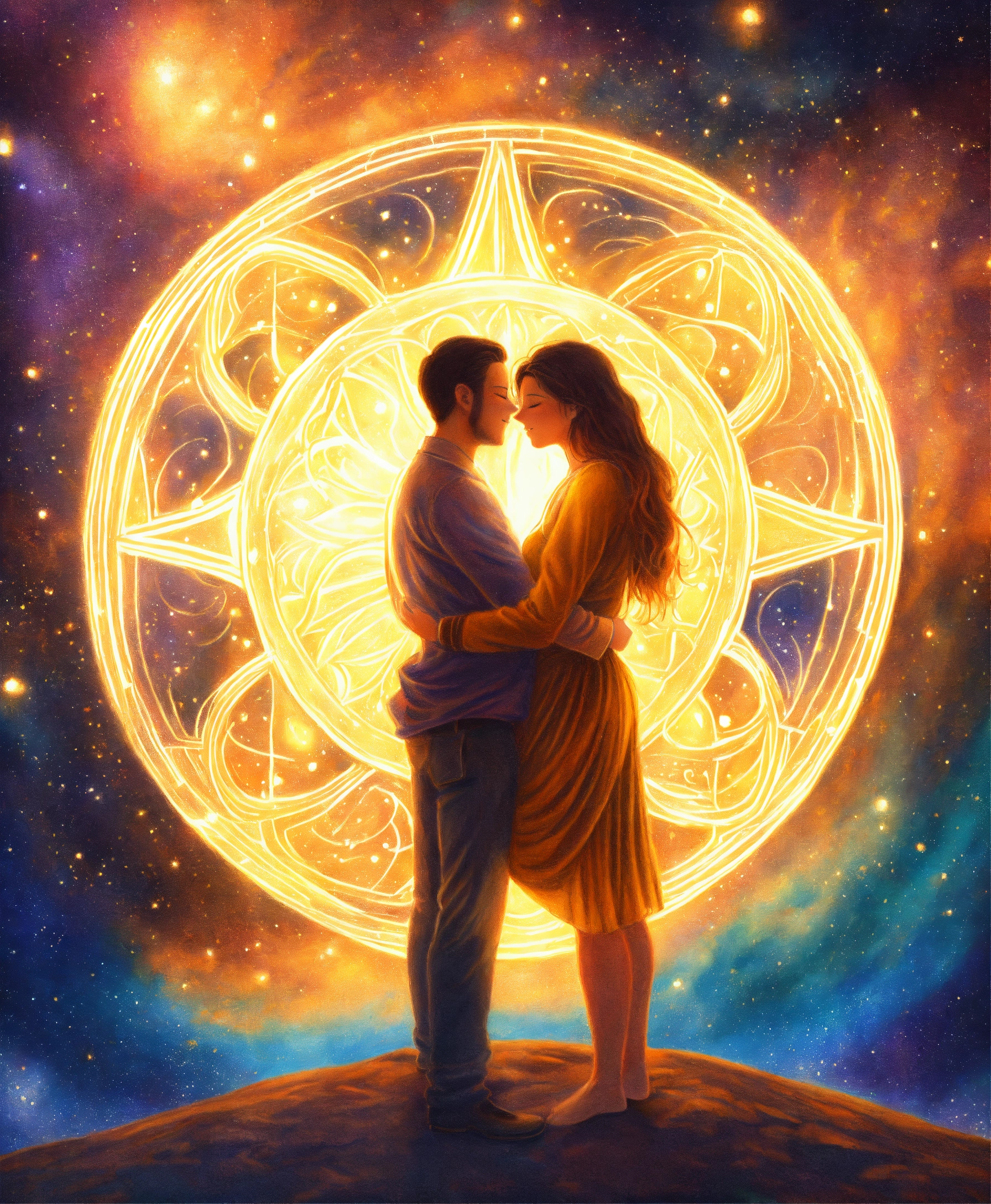 Lexica - Colored pencil drawing full view of a spiritual golden light ...