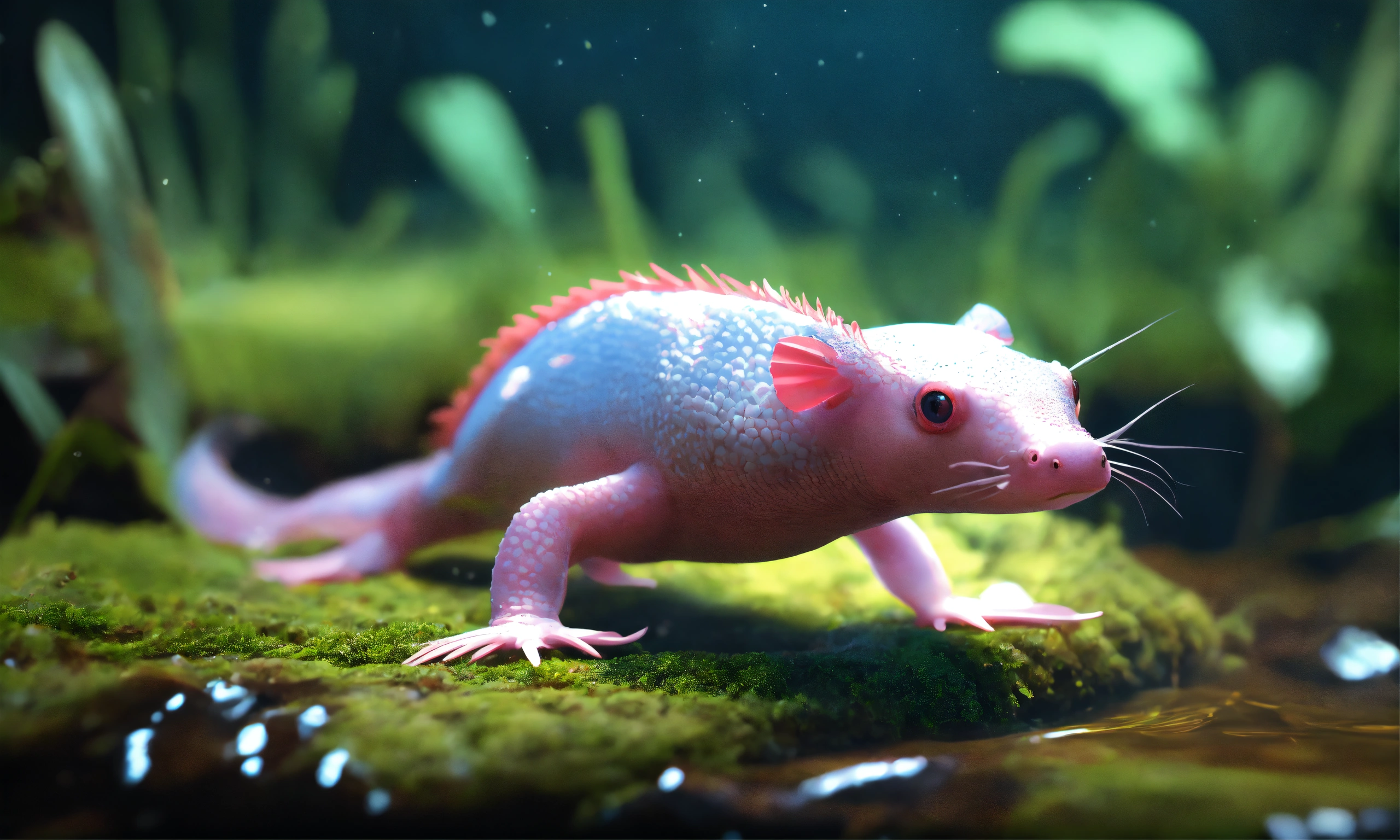 Lexica - Very cute Axolotl hybrid with platypus. 3d render, vray smooth ...