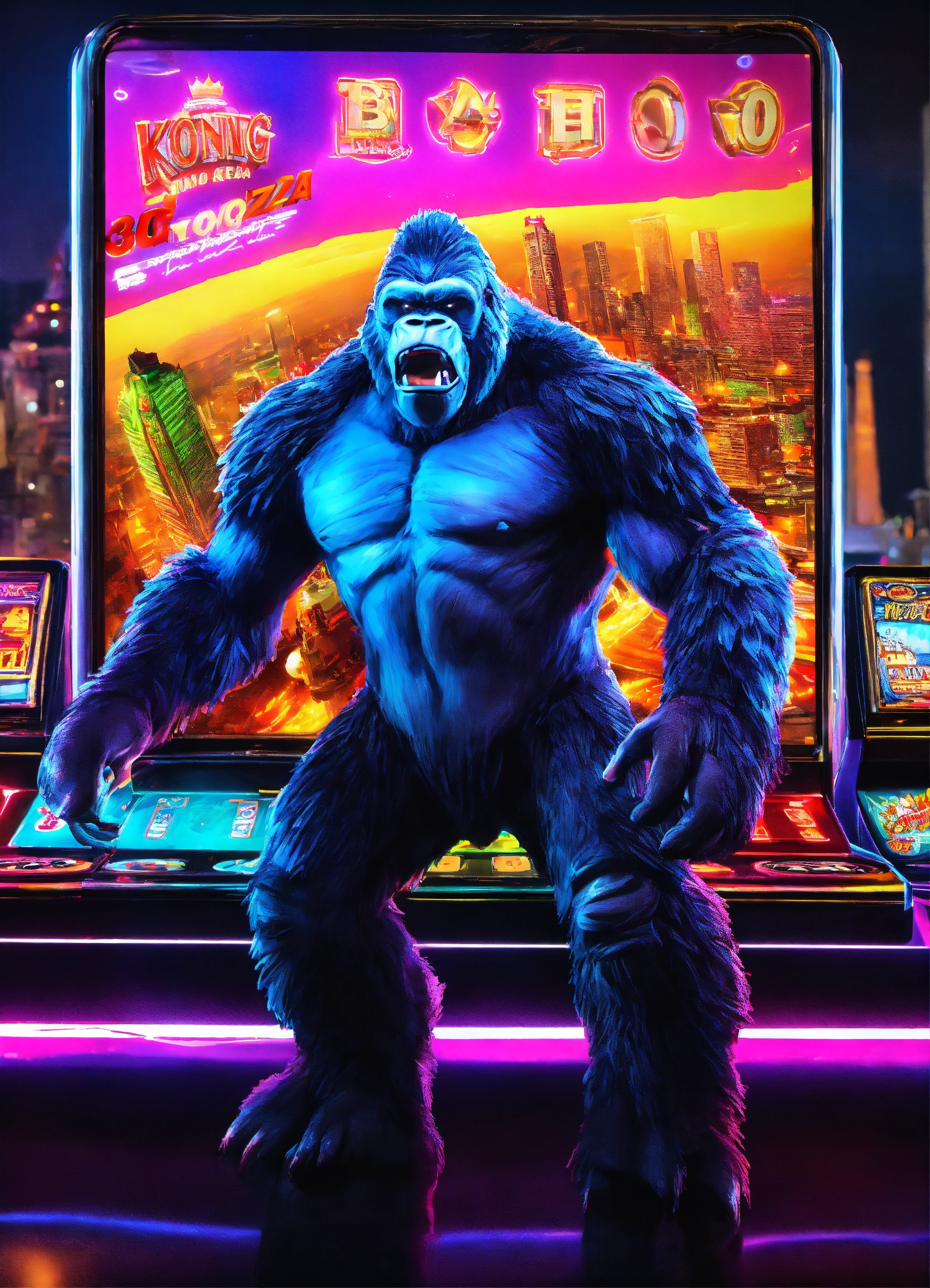 Lexica - 3D CUTIE Q VERSION CHARACTERS KING KONG VS GODZILLA SLOT ...