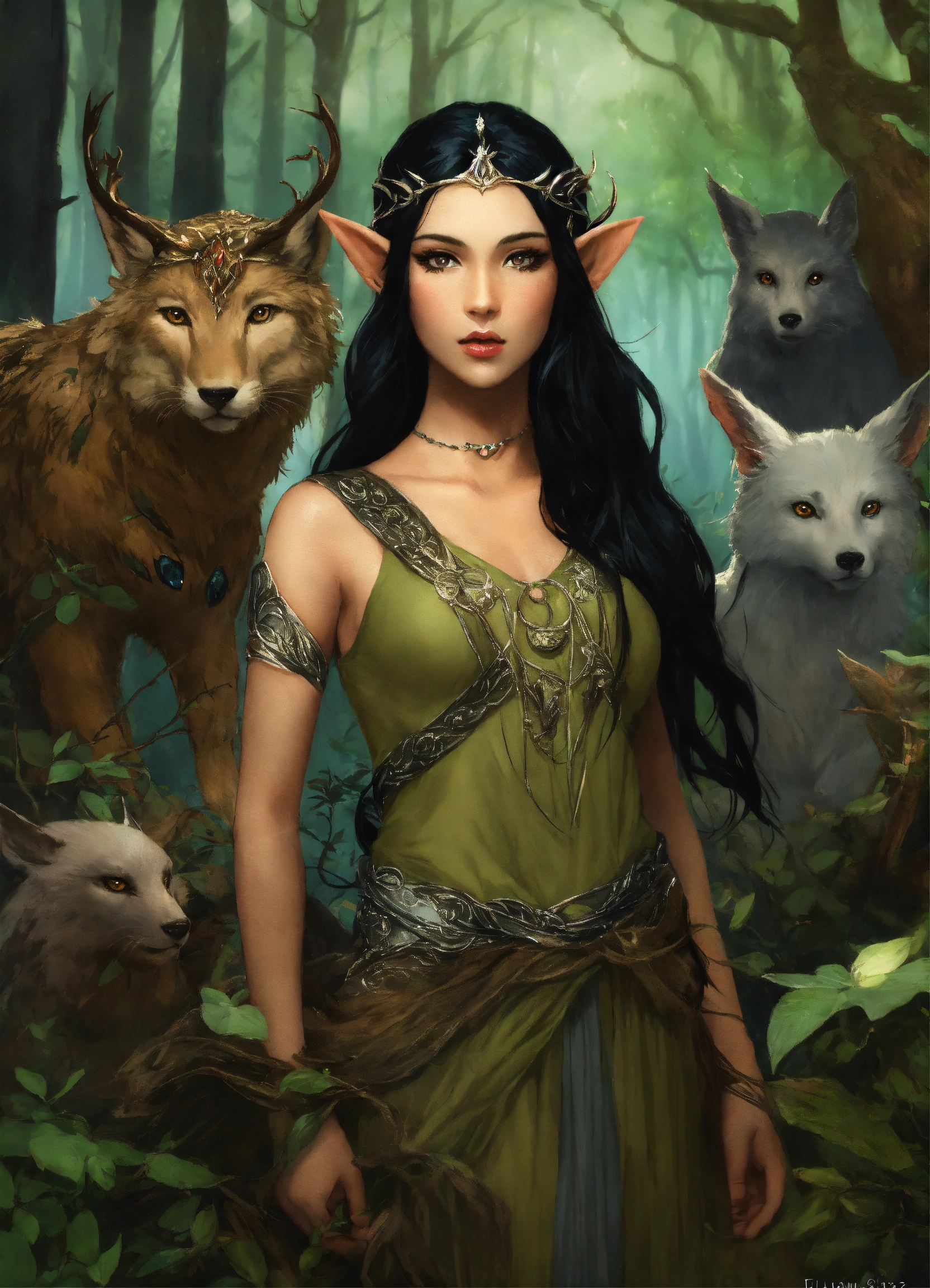 Lexica - Beautiful elven woman with black hair, olive complexion, and ...